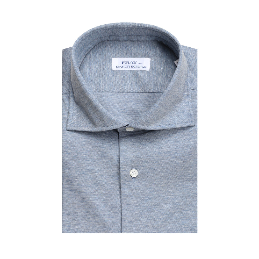 Fray - Blue Melange Sport Shirt | Mitchell Stores
