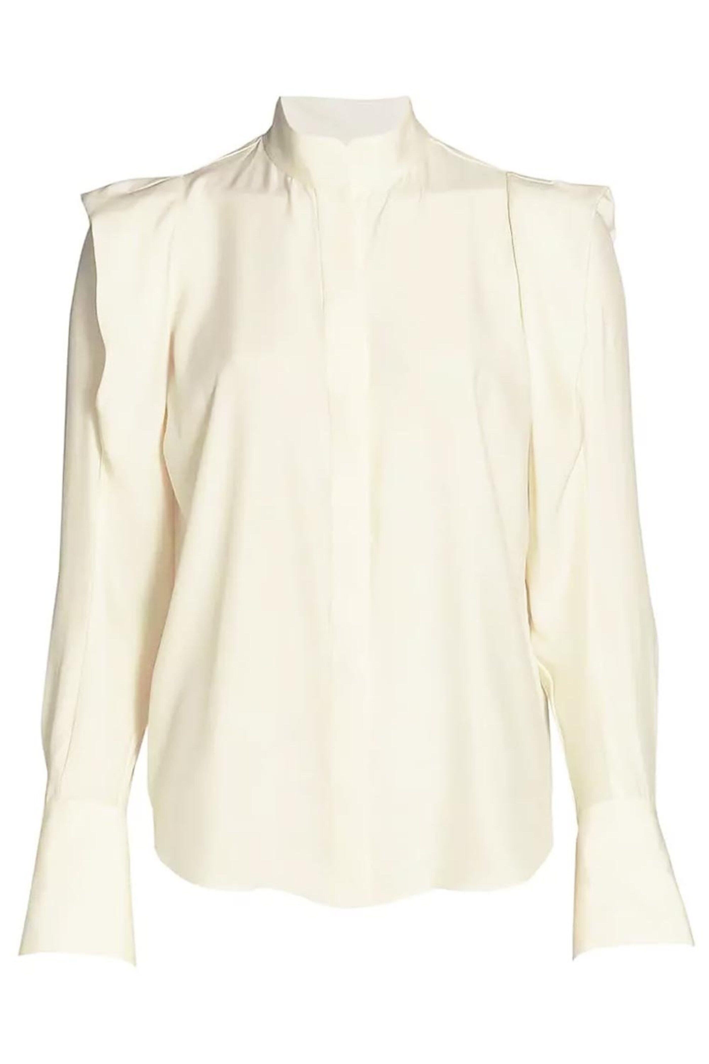 Frame - Off White Long Sleeve Bella Blouse | Mitchell Stores