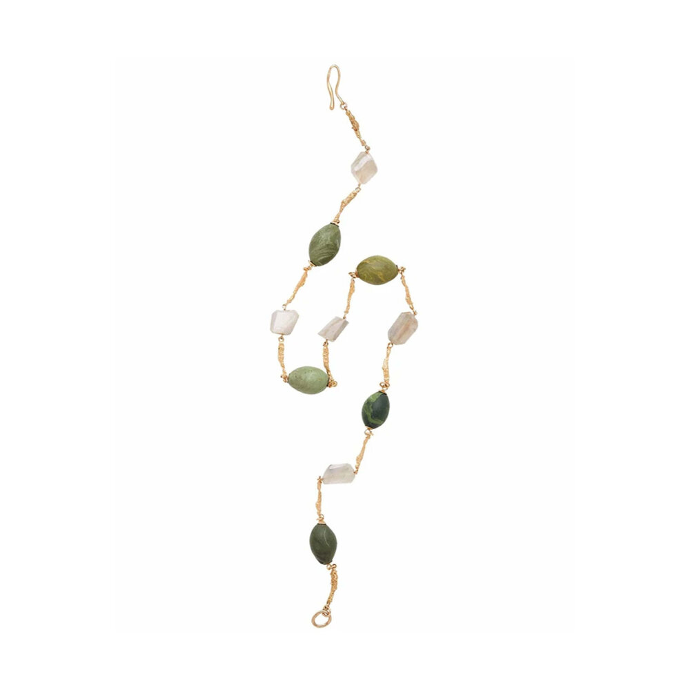 Julie Cohn Design - Bronze Twig Verde Clay Moonstone Necklace