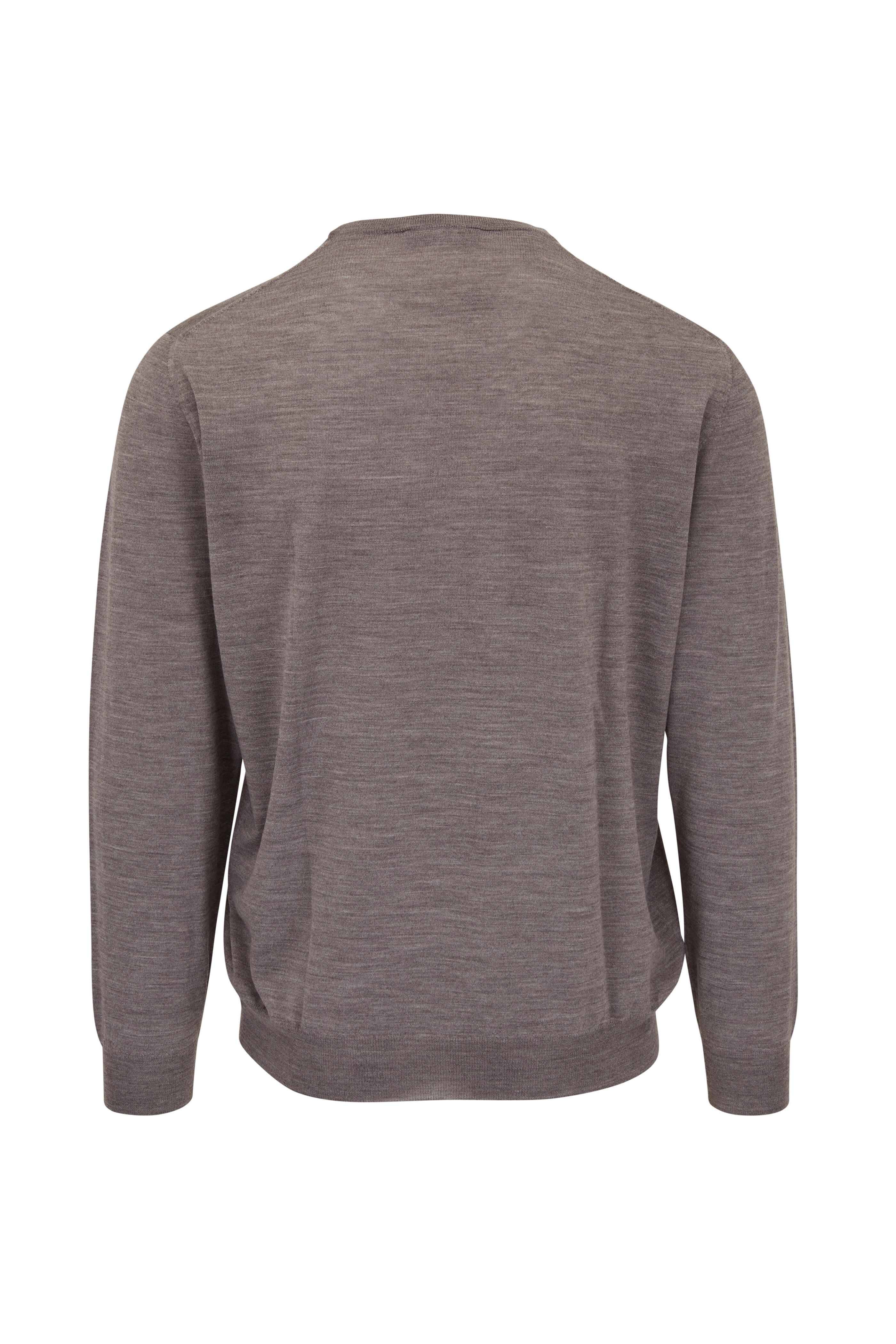 Fedeli - Mushroom Super 140's Wool Crewneck Pullover