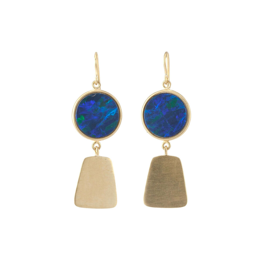 Sylva & Cie - Gold and Opal Drop Earrings | Mitchell Stores