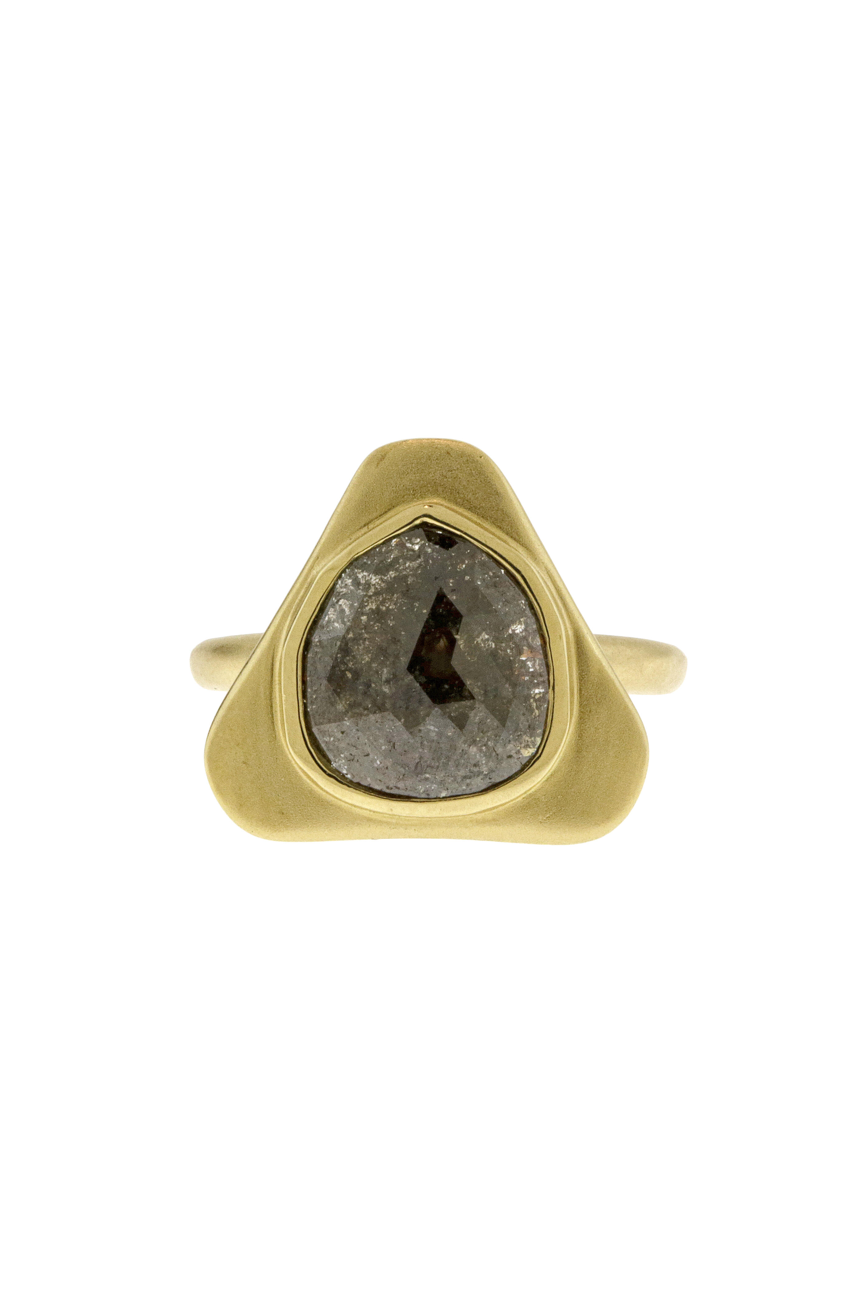 Sandy Leong - 18K Yellow Gold Black Diamond & Pavè Teardrop Ring