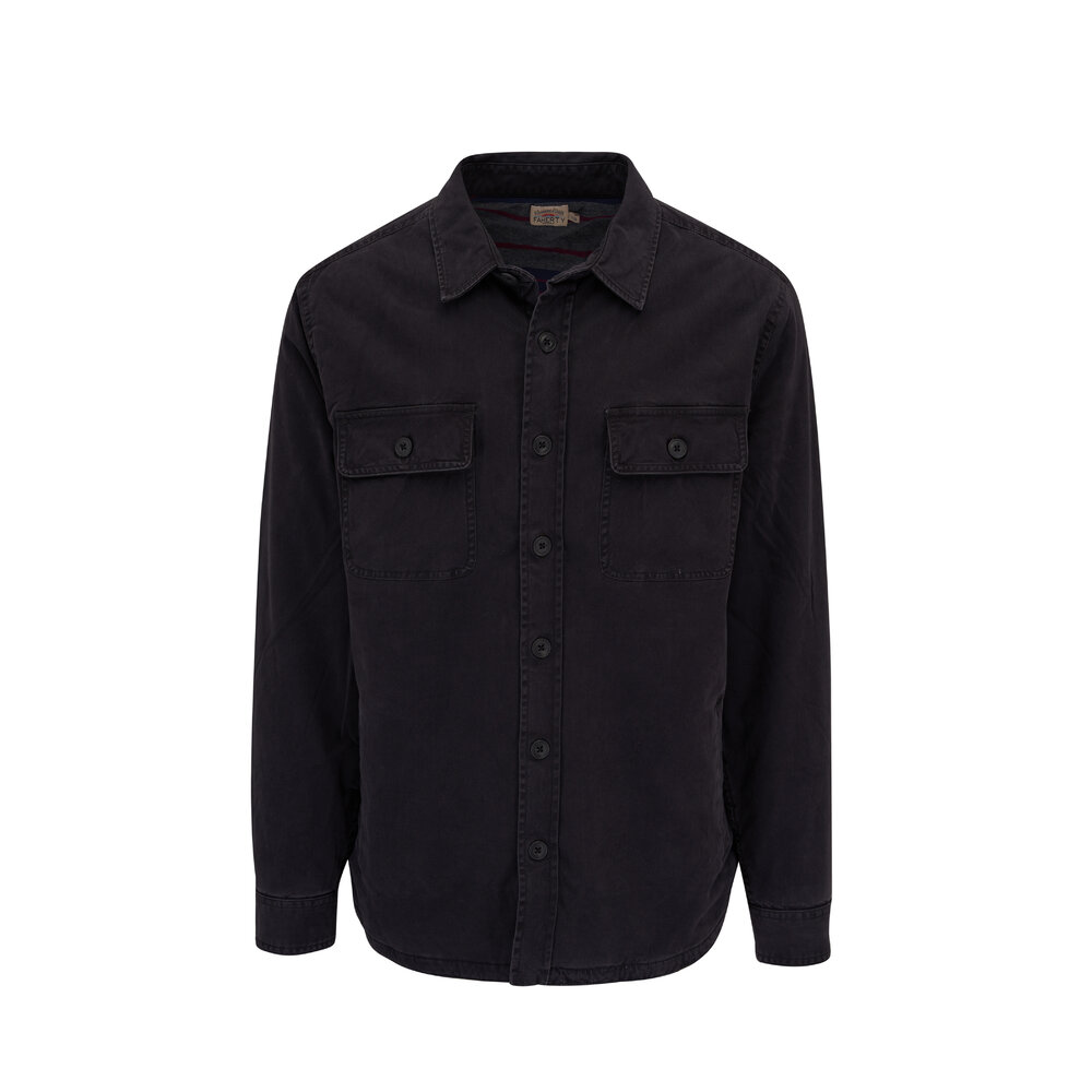 Faherty Brand - CPO Washed Black Blanket Lined Stretch Shacket