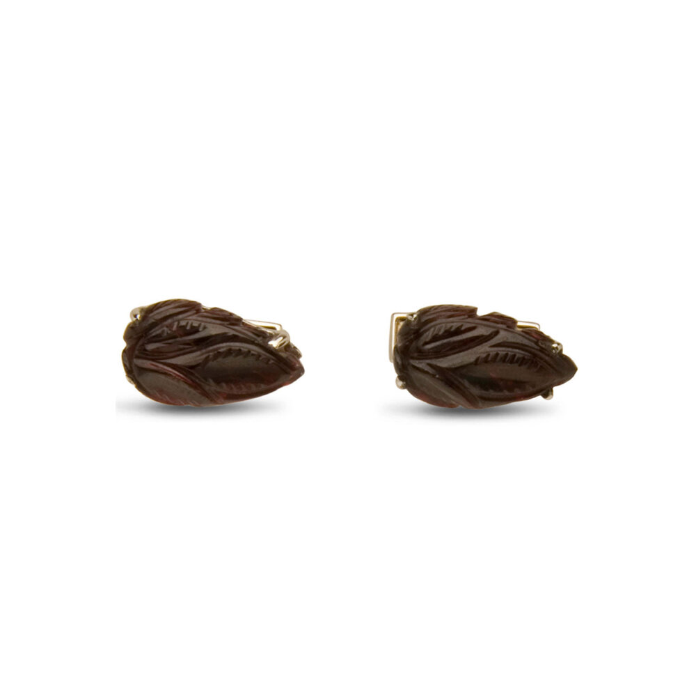 Spivey - Hand Carved Cinnamon Garnet Cufflinks | Mitchell Stores