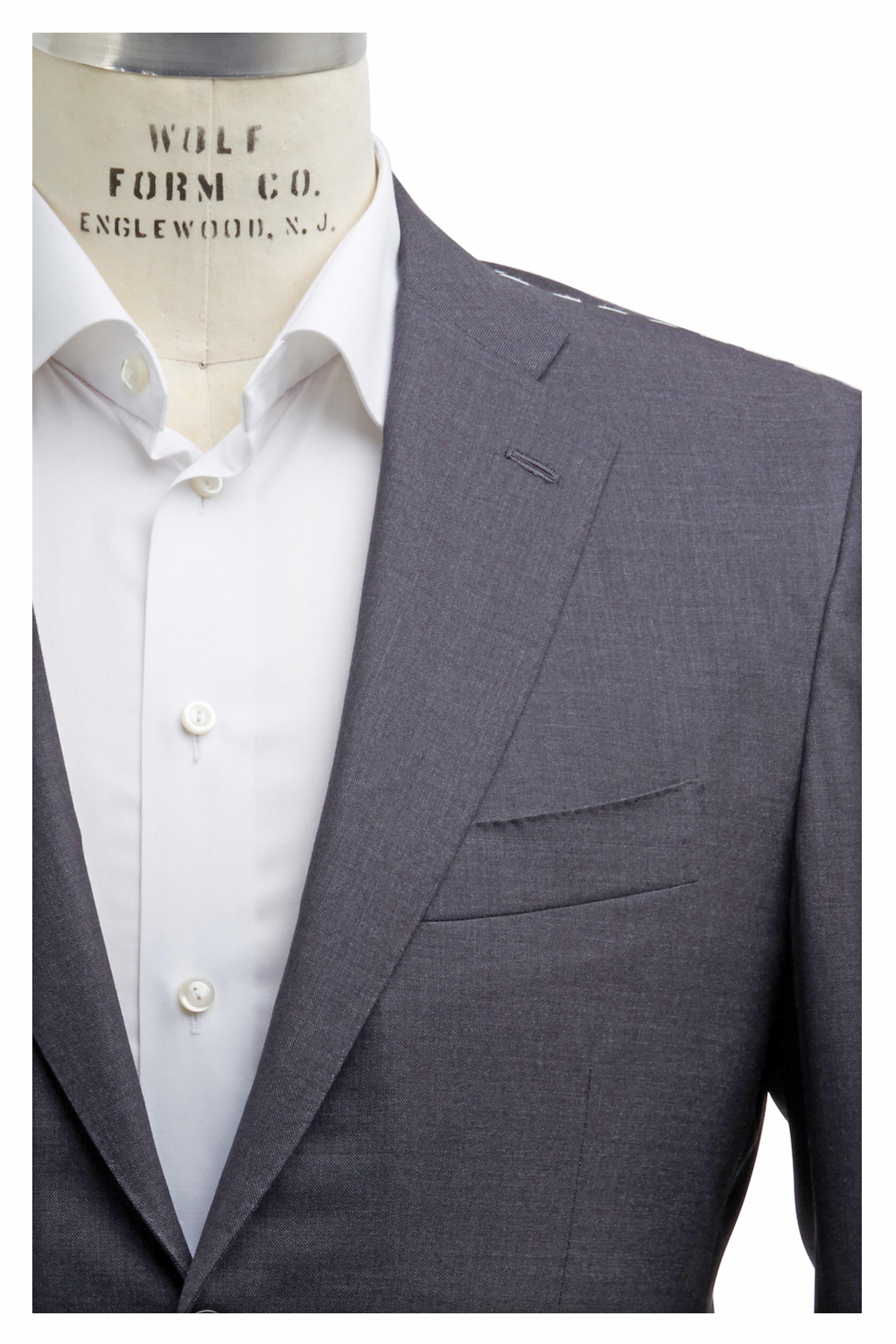 Kiton - Solid Basic Gray Wool Suit | Mitchell Stores
