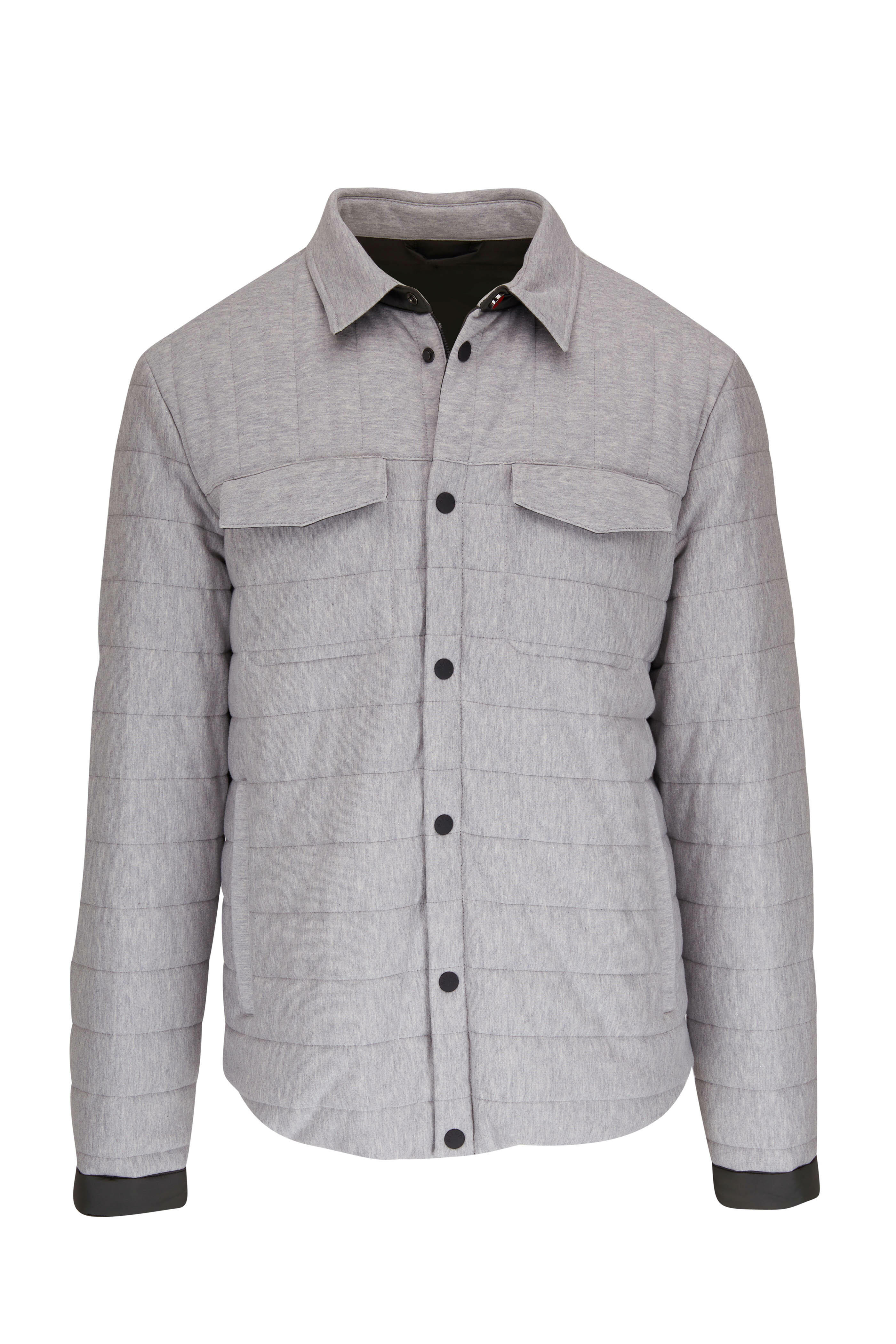 Kiton - Gray Cashmere Quilted Jacket | Mitchell Stores