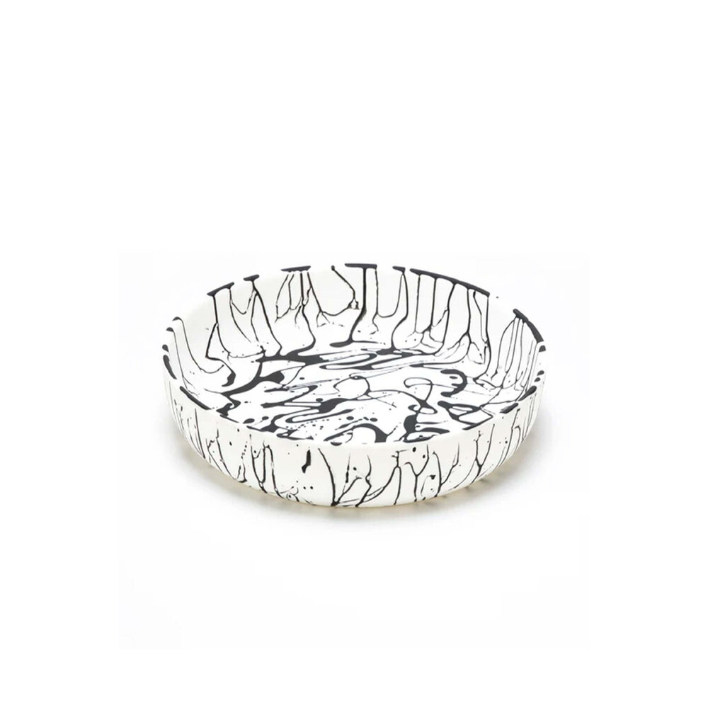 Nashi Home - Round Platter in White and Black | Mitchell Stores