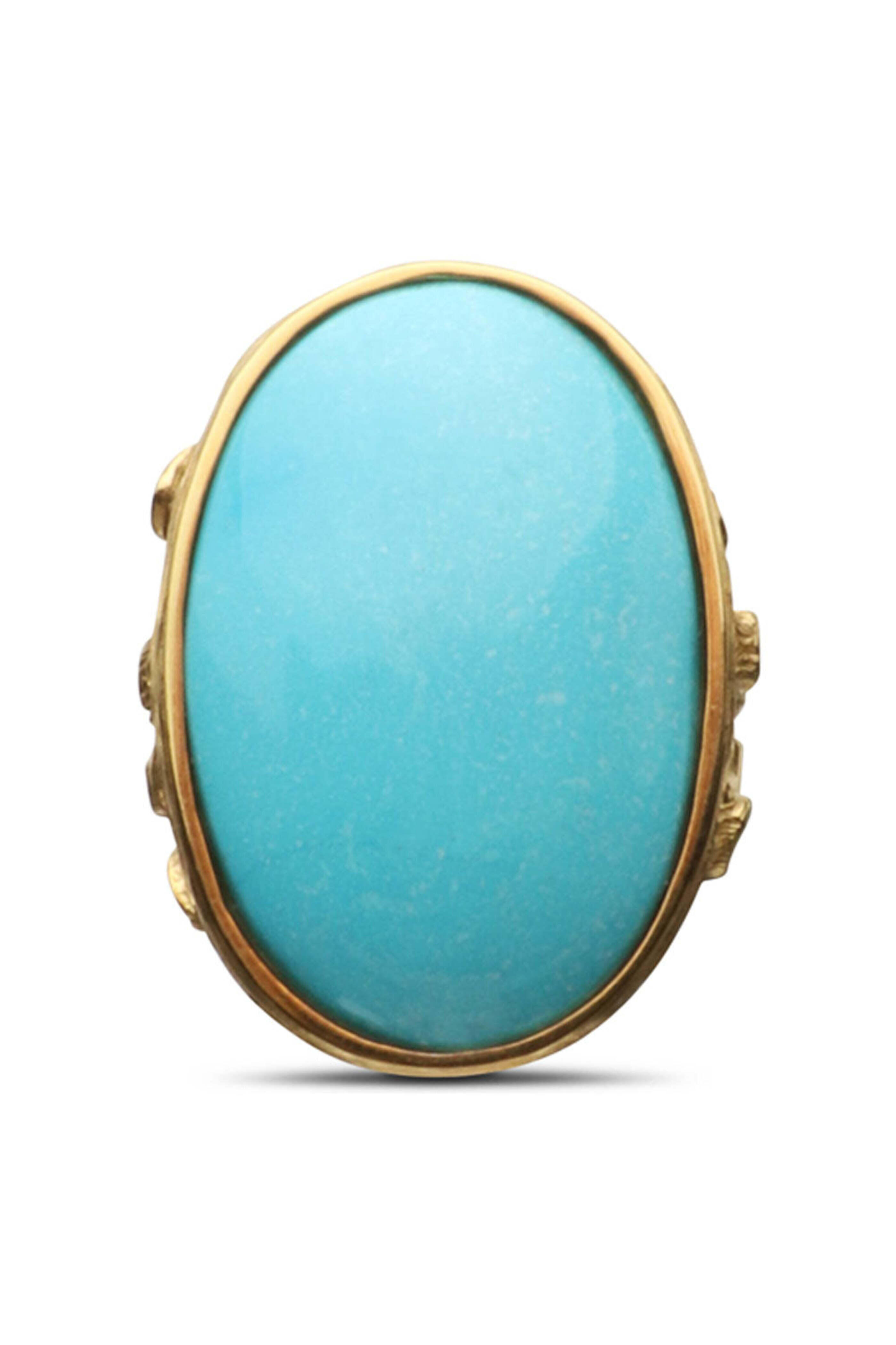 K. Brunini Jewels - 18k Yellow Gold Twig Turquoise Cab Ring