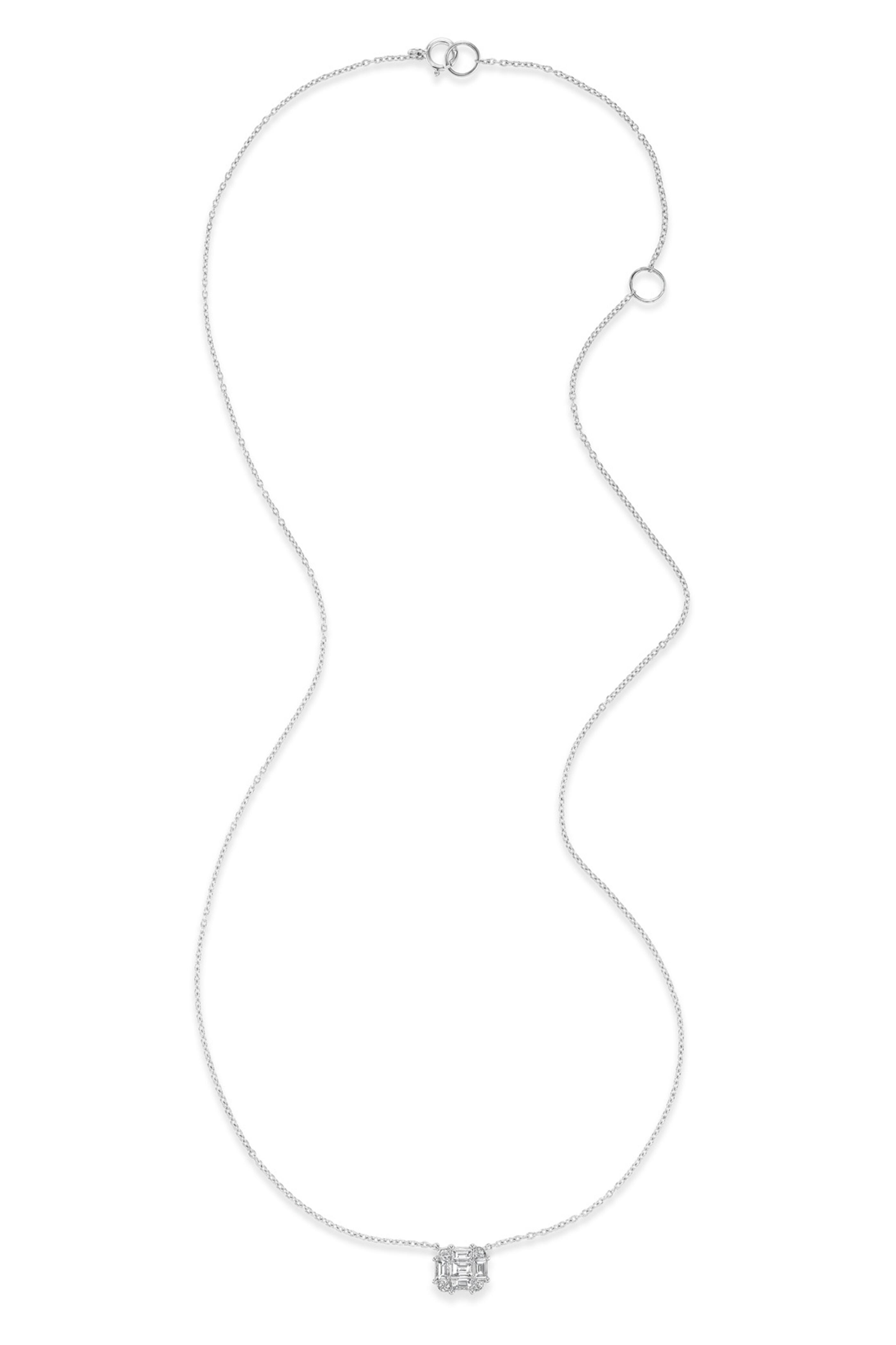 Nam Cho - 18-karat Invisibly Set Diamond Cluster Necklace