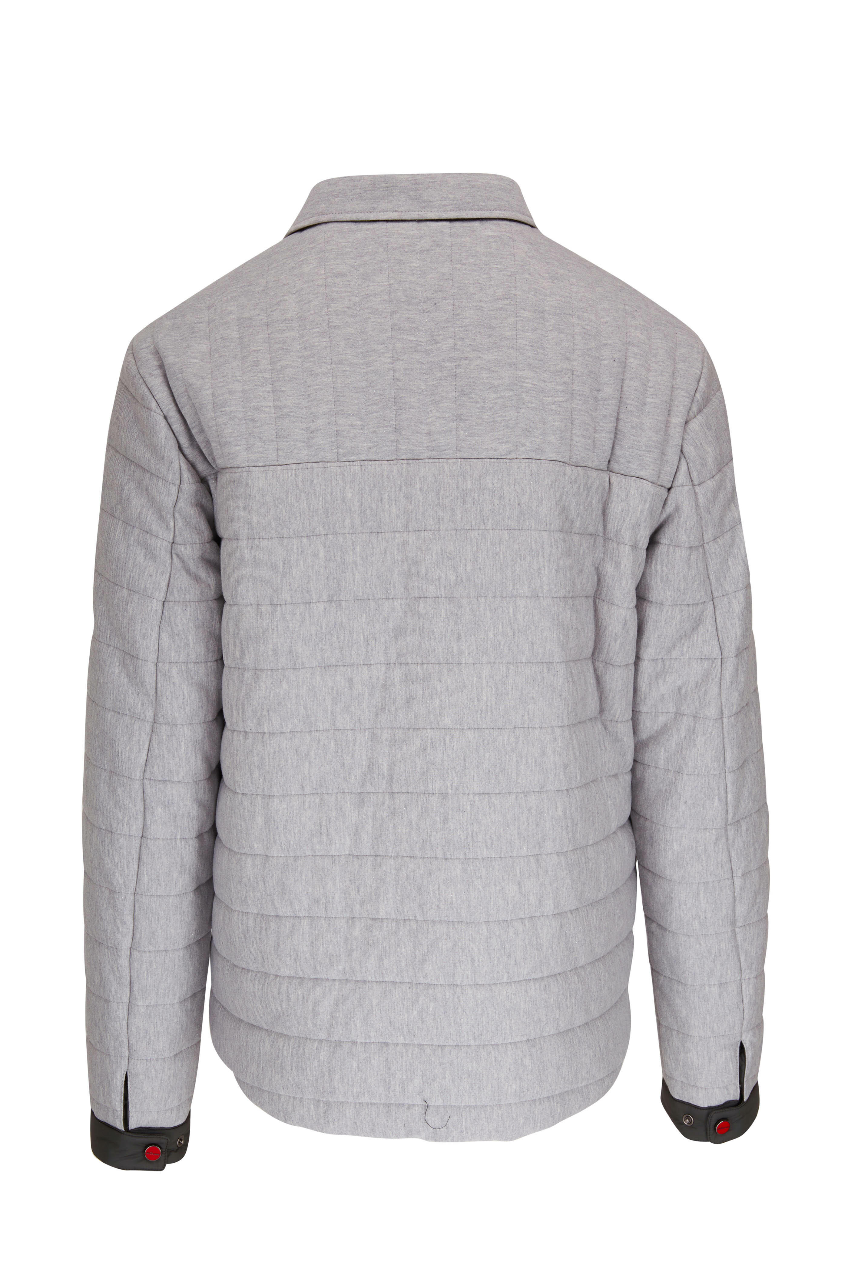 Kiton - Gray Cashmere Quilted Jacket | Mitchell Stores