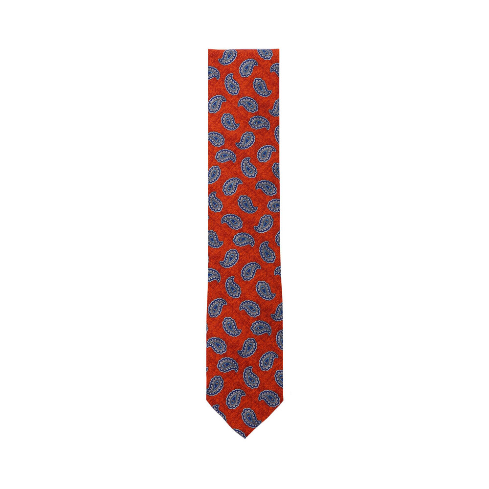 Geoff Nicholson - Orange and Blue Paisley Silk Tie