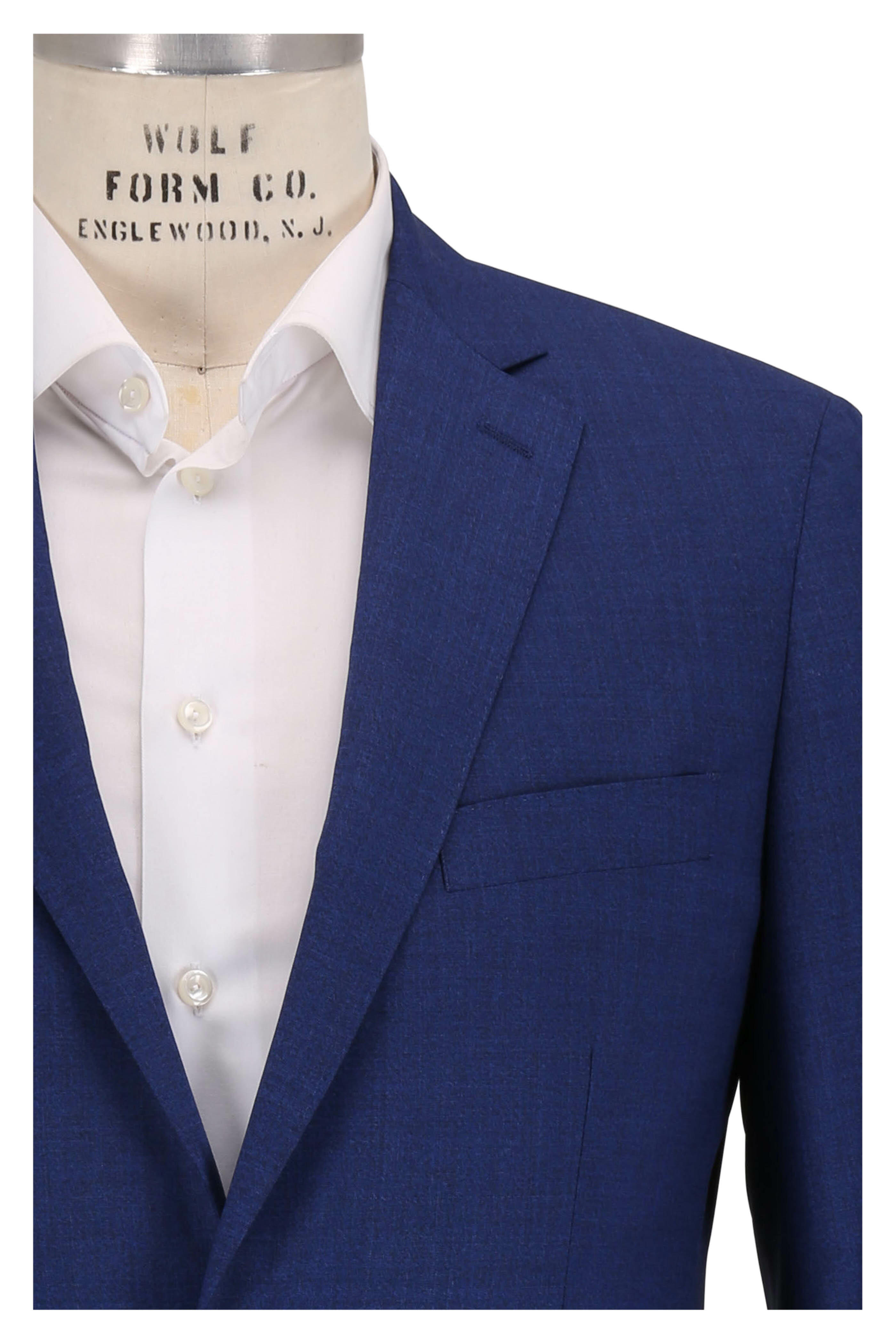 Atelier Munro - Solid Medium Blue Wool Suit | Mitchell Stores