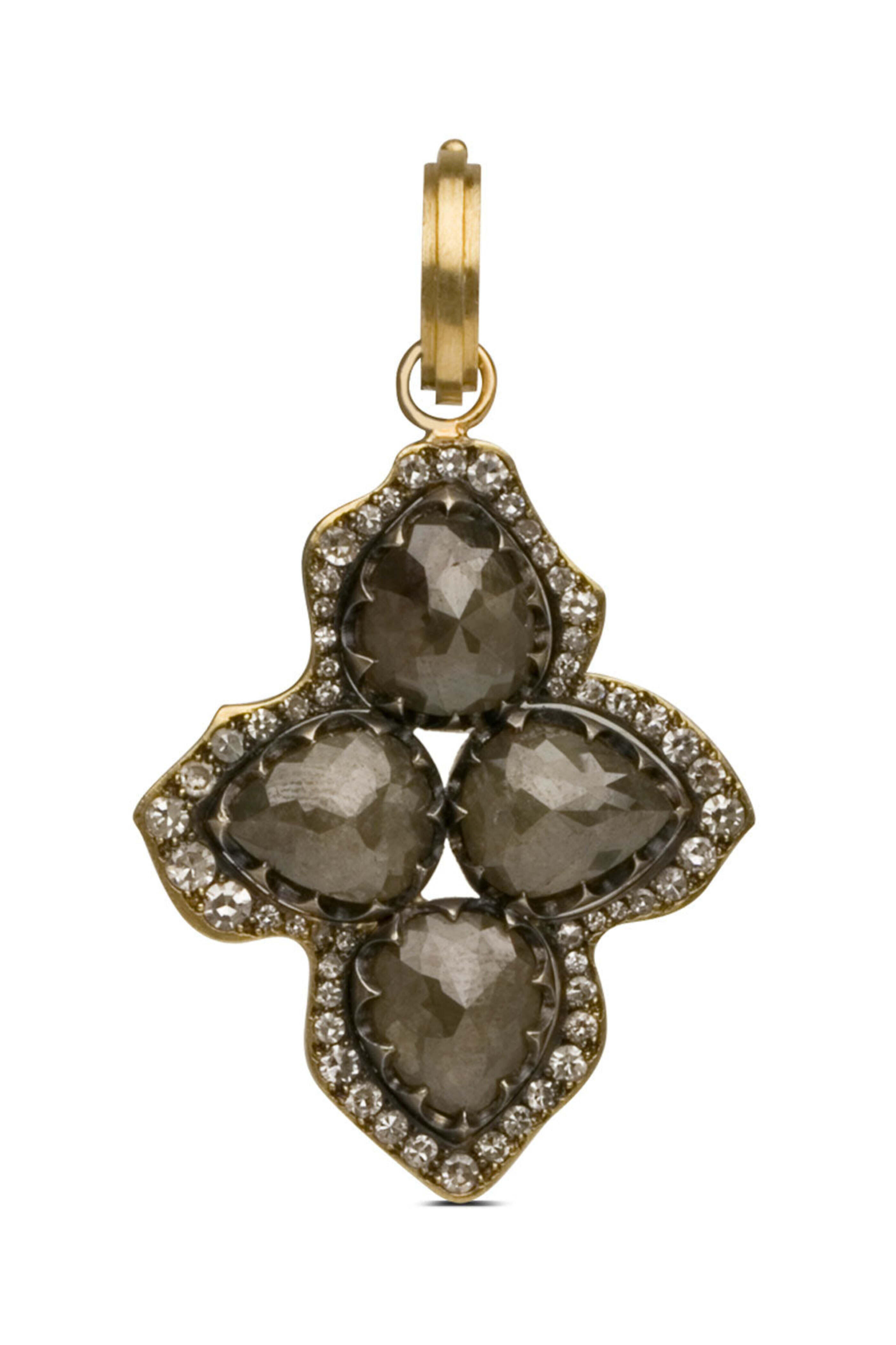 Sylva & Cie - Yellow Gold Rough Cut Diamond Cluster Pendant