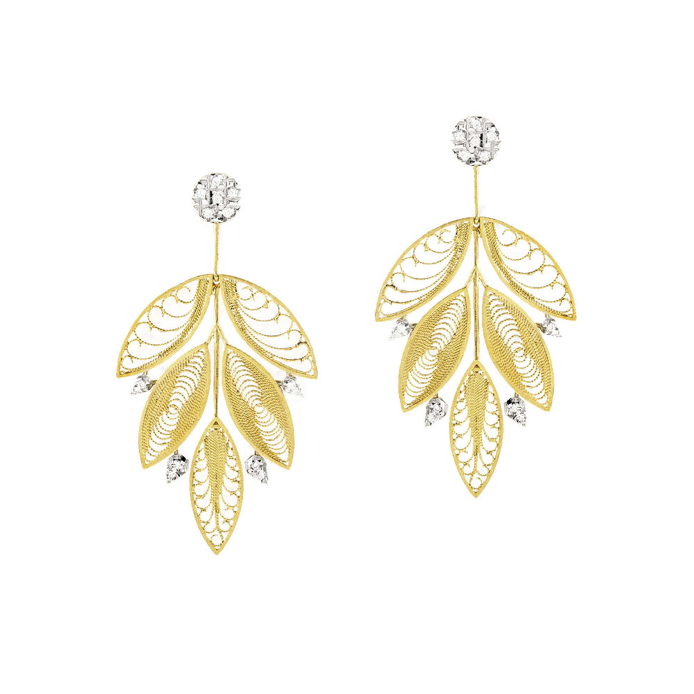 Luisa Rosas - House of Filigree Scale and Feather Earrings