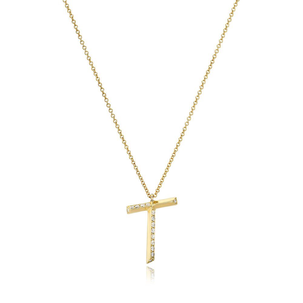 Dru - Diamond "T" Charm Necklace | Mitchell Stores