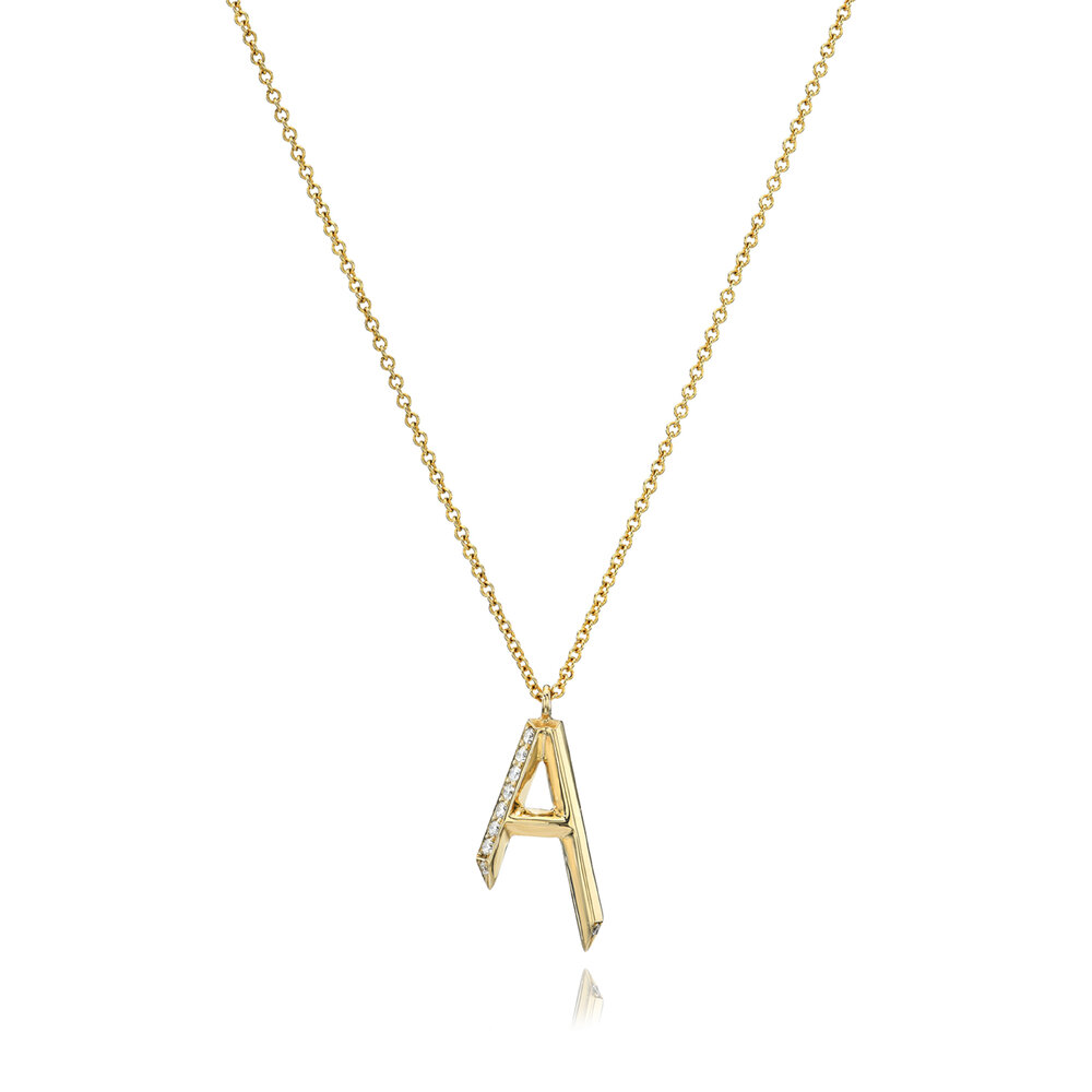 Dru - Diamond 'A' Charm Necklace | Mitchell Stores