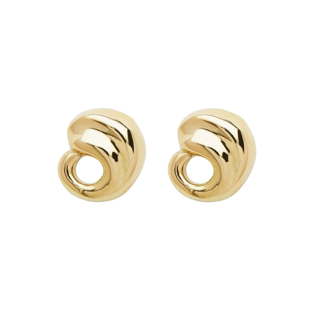Ellen Hoffman - Yellow Gold Paisley Stud Earrings