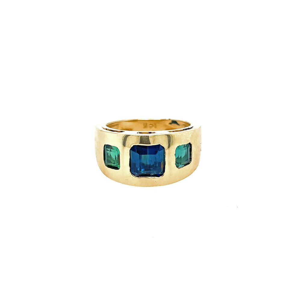 Ellen Hoffman - Low-Set Blue & Green Tourmaline Ring