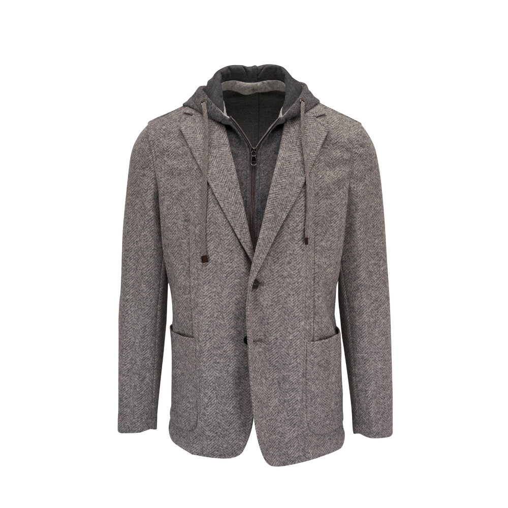Fradi - Hoodpost Gray Herringbone Dickey Jacket