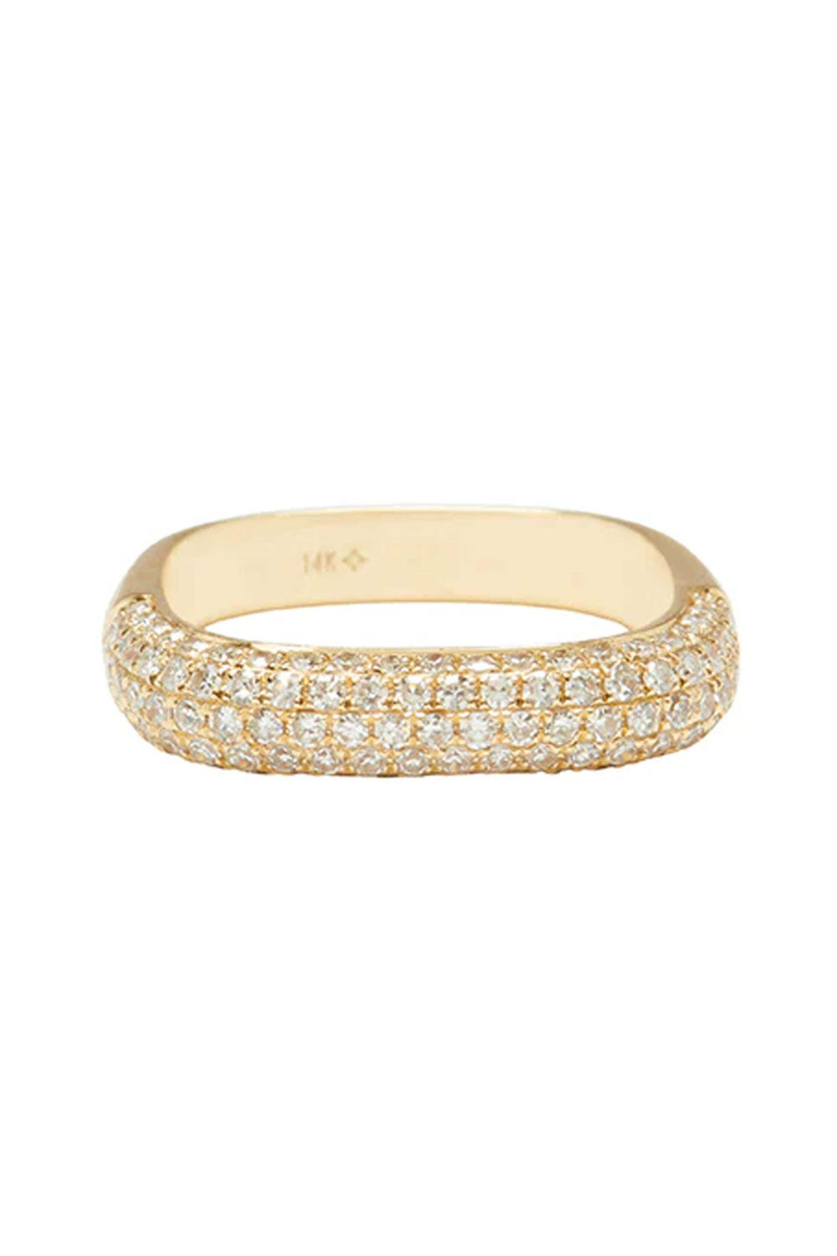 Kai Linz - Gold Pave Diamond Square Ring | Mitchell Stores