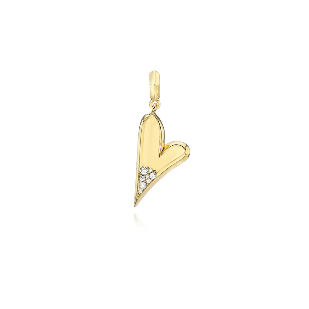 Dru - Diamond Bevel Heart Charm | Mitchell Stores