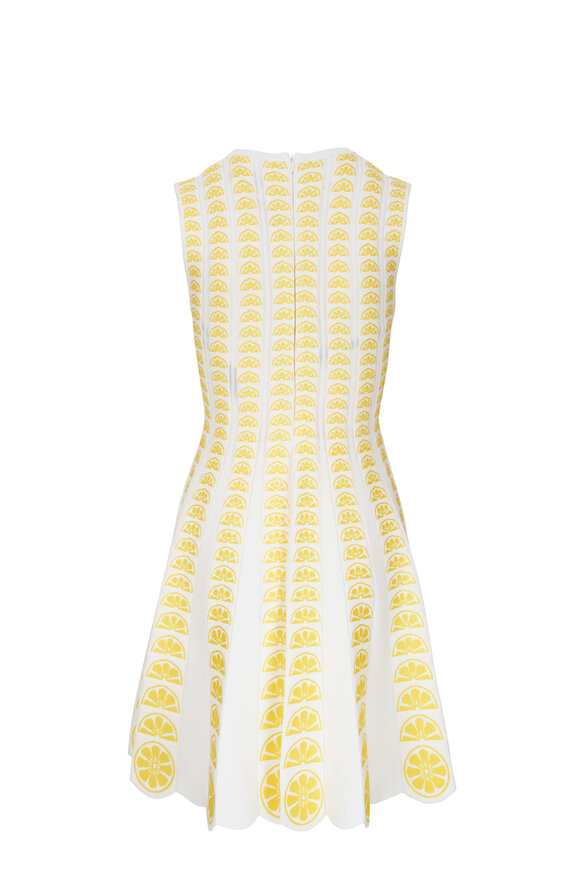 Lela Rose - Lemon Wedge Embroidered Pleated Mini Dress