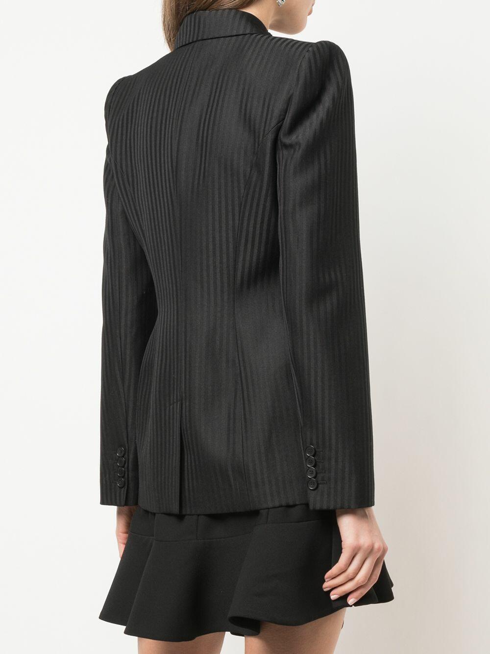 McQueen - Black Tailored Striped Slash Jacket | Mitchell Stores