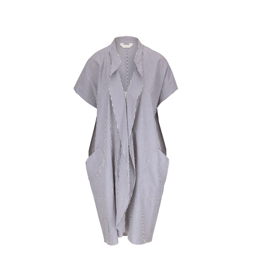 Zero + Maria Cornejo - Fin Gaban Indigo & Chalk Cotton Dress