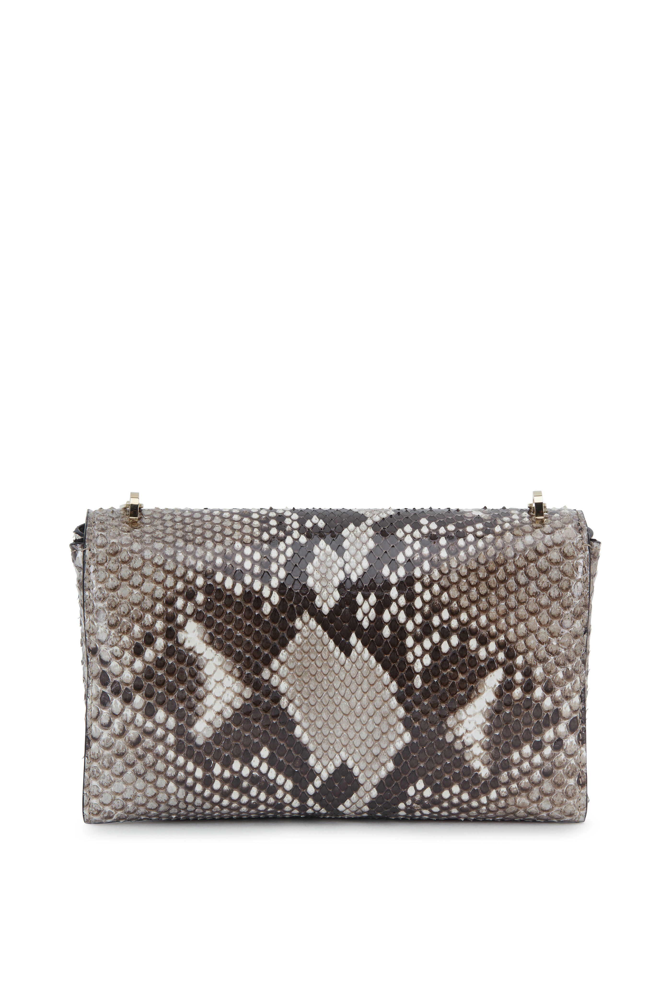 Jimmy Choo - Thea Natural Python Crystal Brooch Small Crossbody