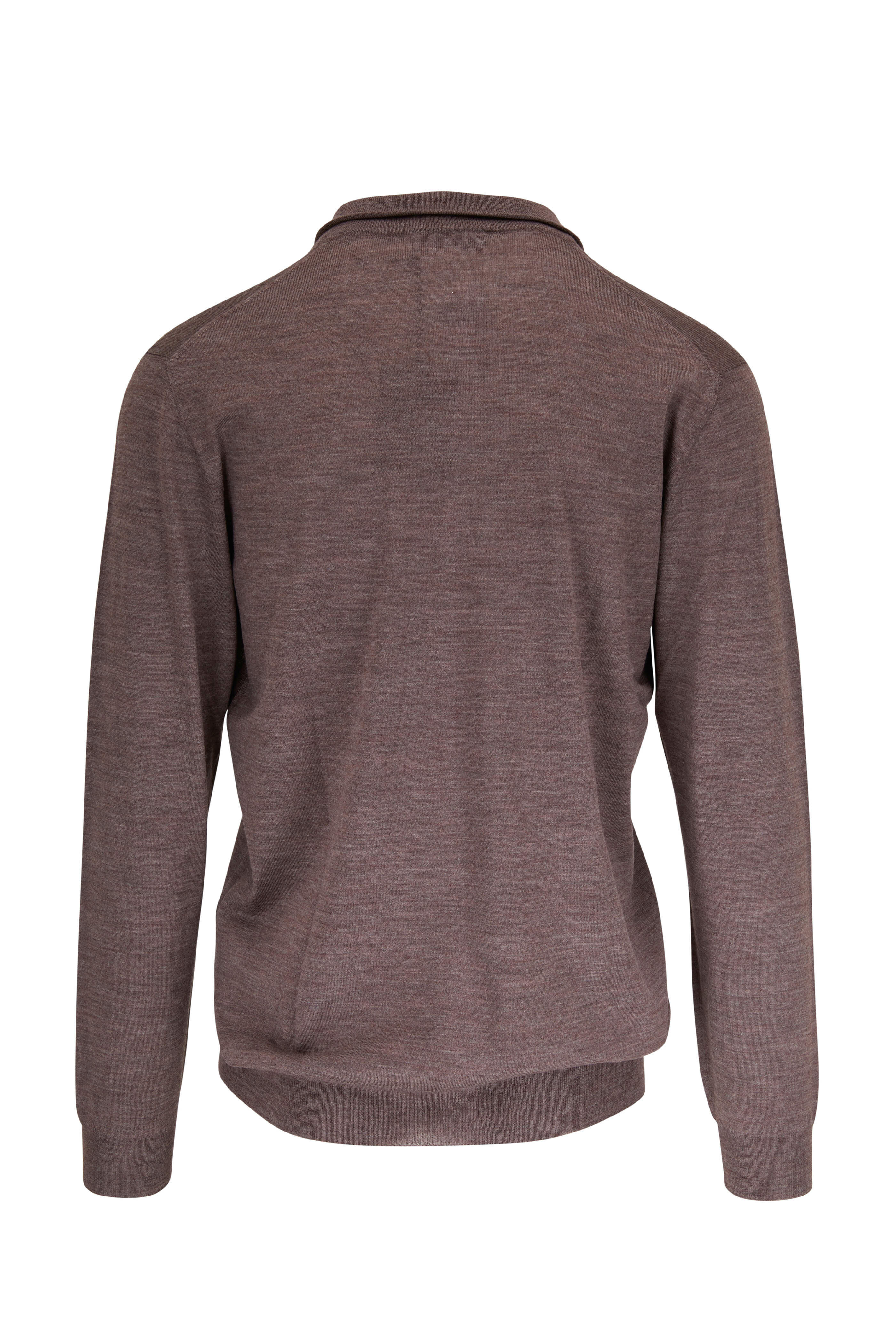 Fedeli - Brown Mélange Super 140's Full Zip Sweater