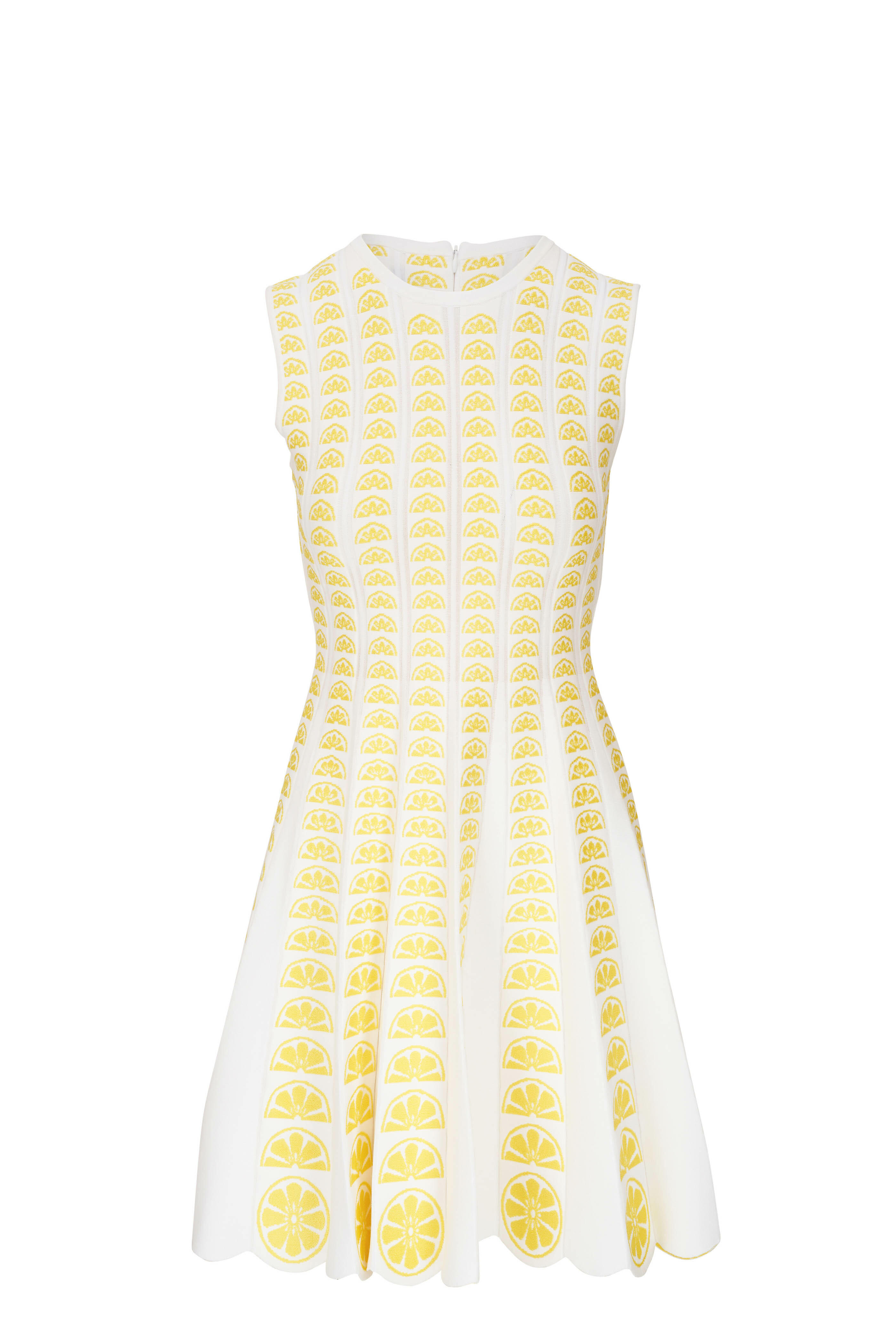 Lela Rose - Lemon Wedge Embroidered Pleated Mini Dress