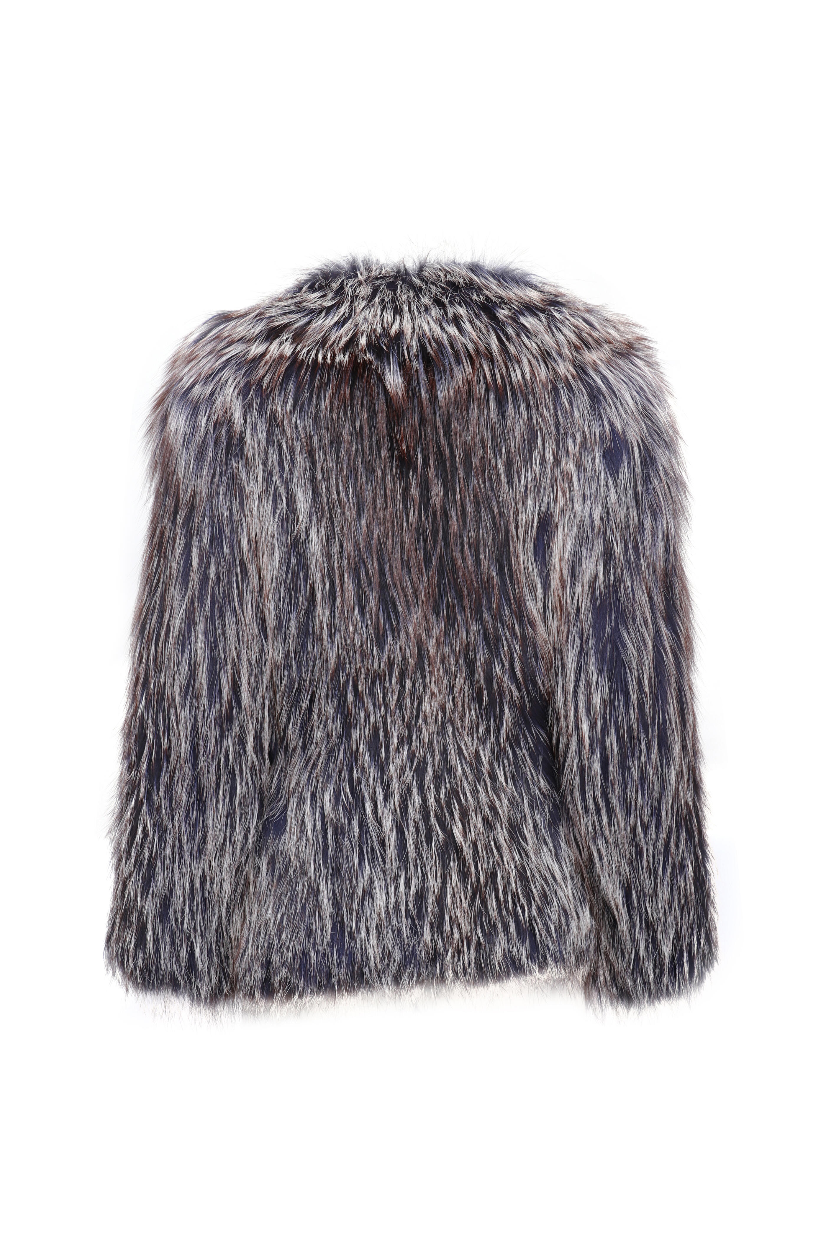 Diomi - Navy Melange Fur Jacket | Mitchell Stores