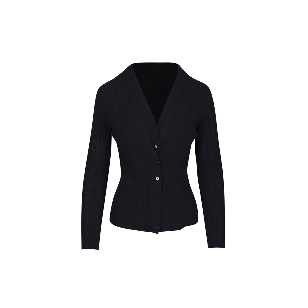Lisa Yang - Vanna Black Double Layer Cardigan | Mitchell Stores