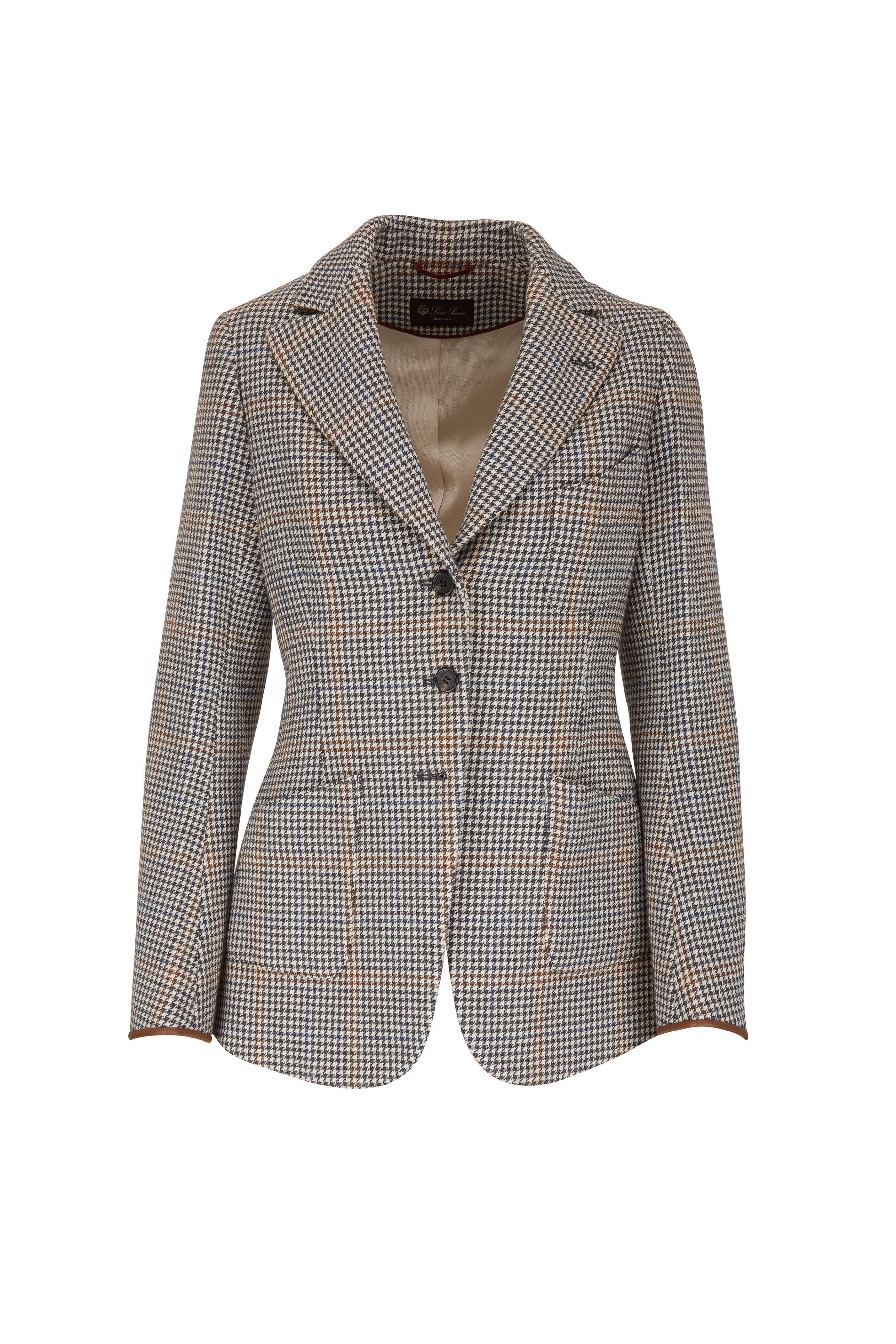 Loro Piana - Karissa Cream & Brown Wool Herringbone Jacket