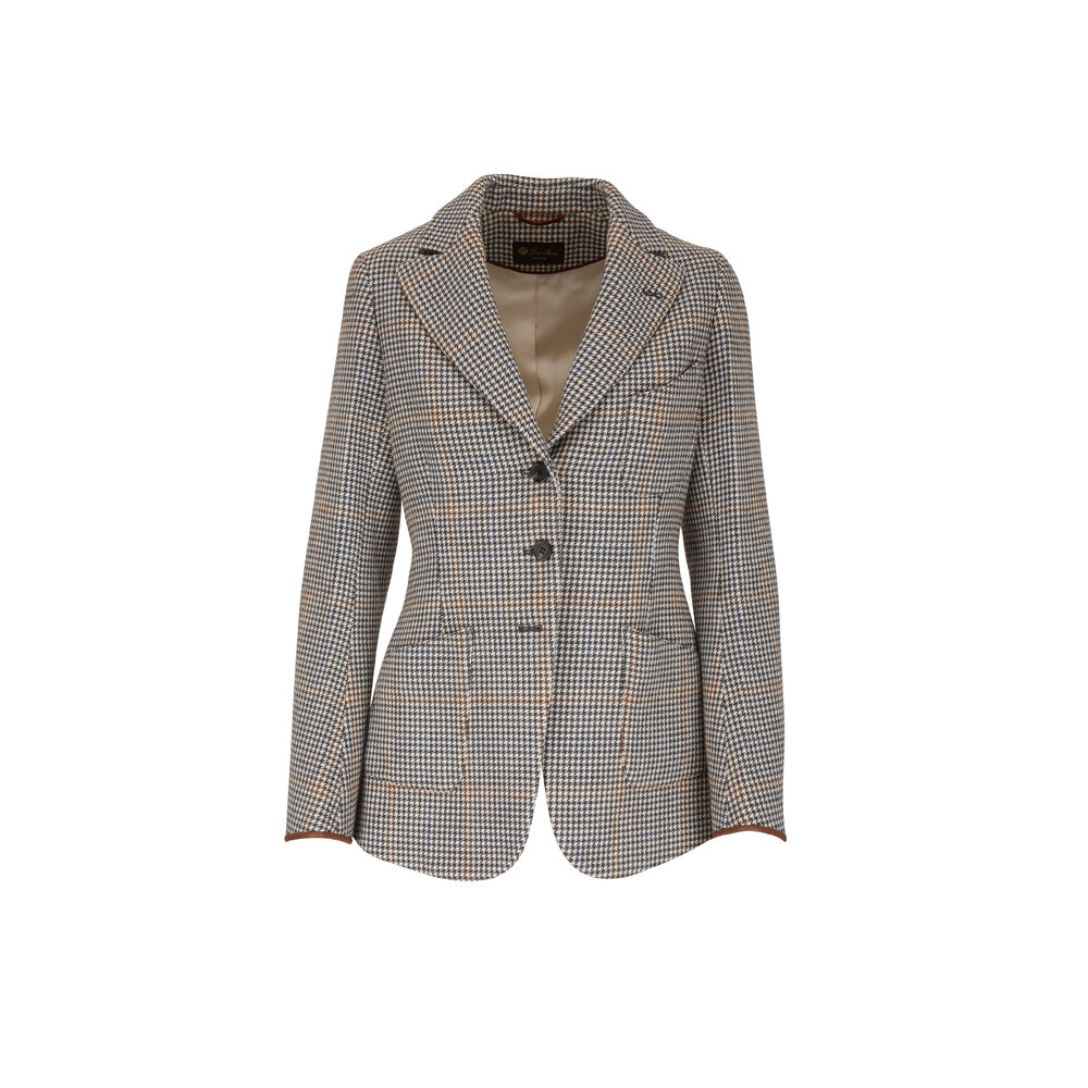 Loro Piana - Karissa Cream & Brown Wool Herringbone Jacket