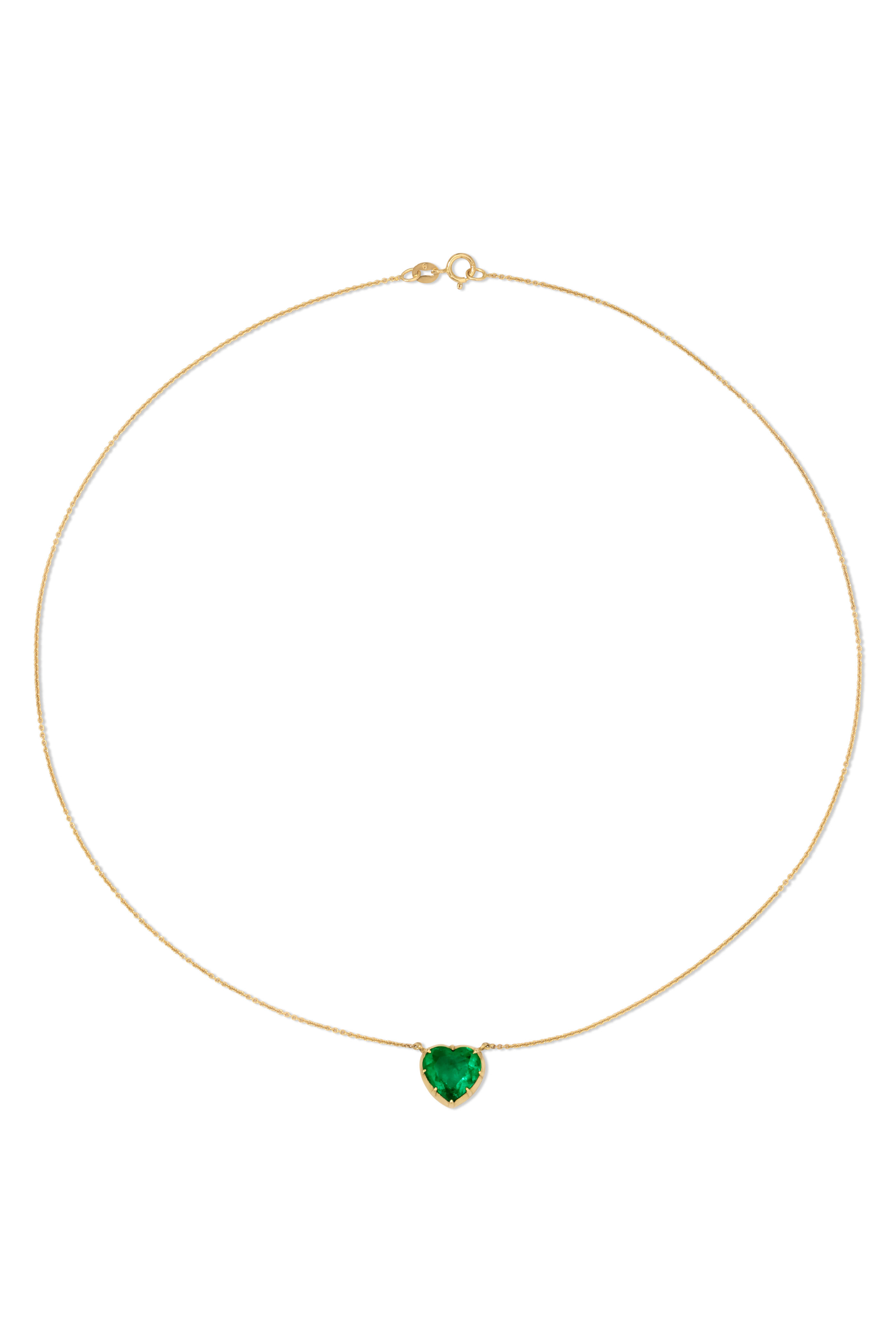 Jenna Blake - 18k Gold Emerald Candy Wrapper Heart Necklace