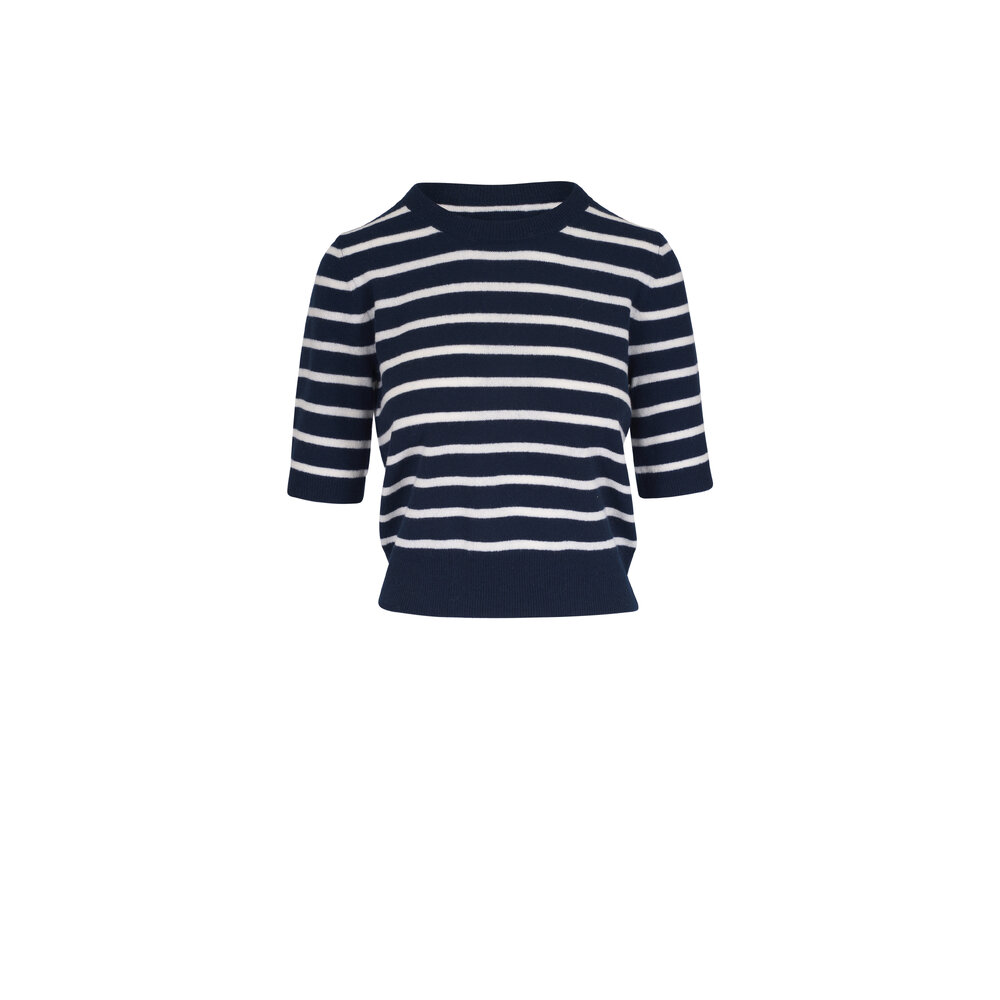 Veronica Beard - Shana Navy & White Stripe Cashmere Sweater