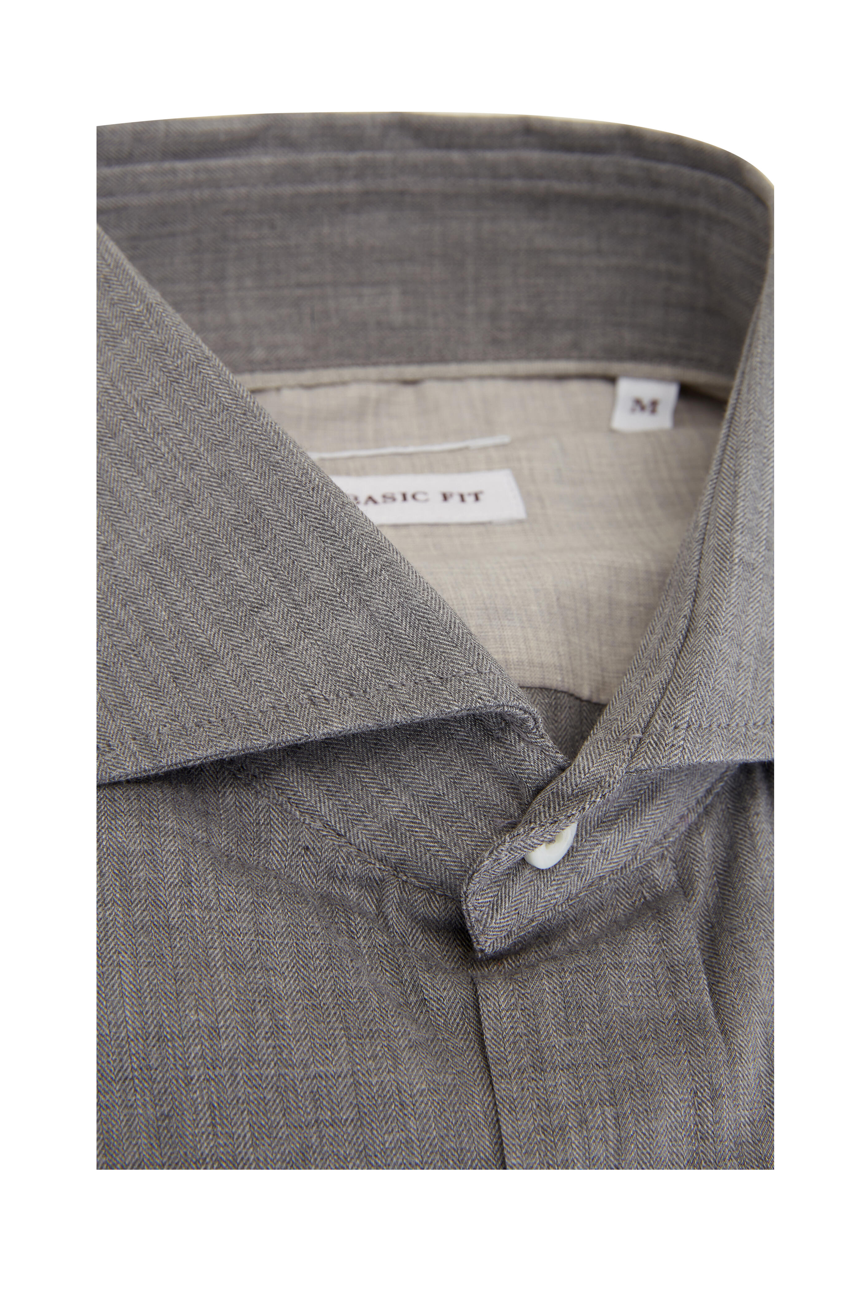 Brunello Cucinelli - Gray Chevron Twill Sport Shirt