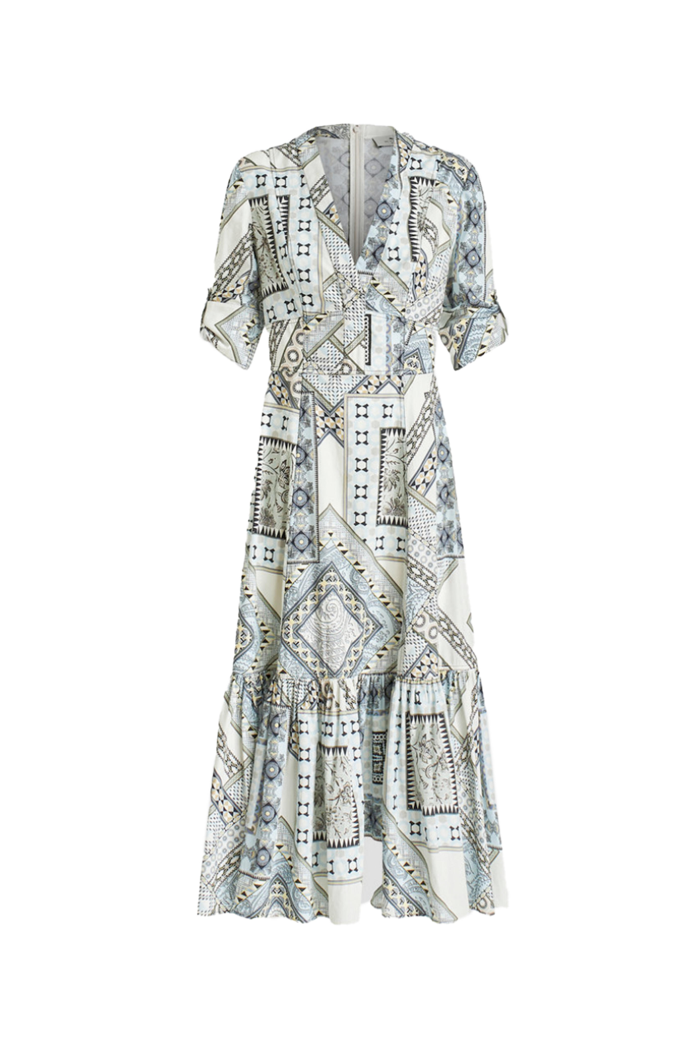 Etro - Azzurro Print Patchwork Midi Dress | Mitchell Stores