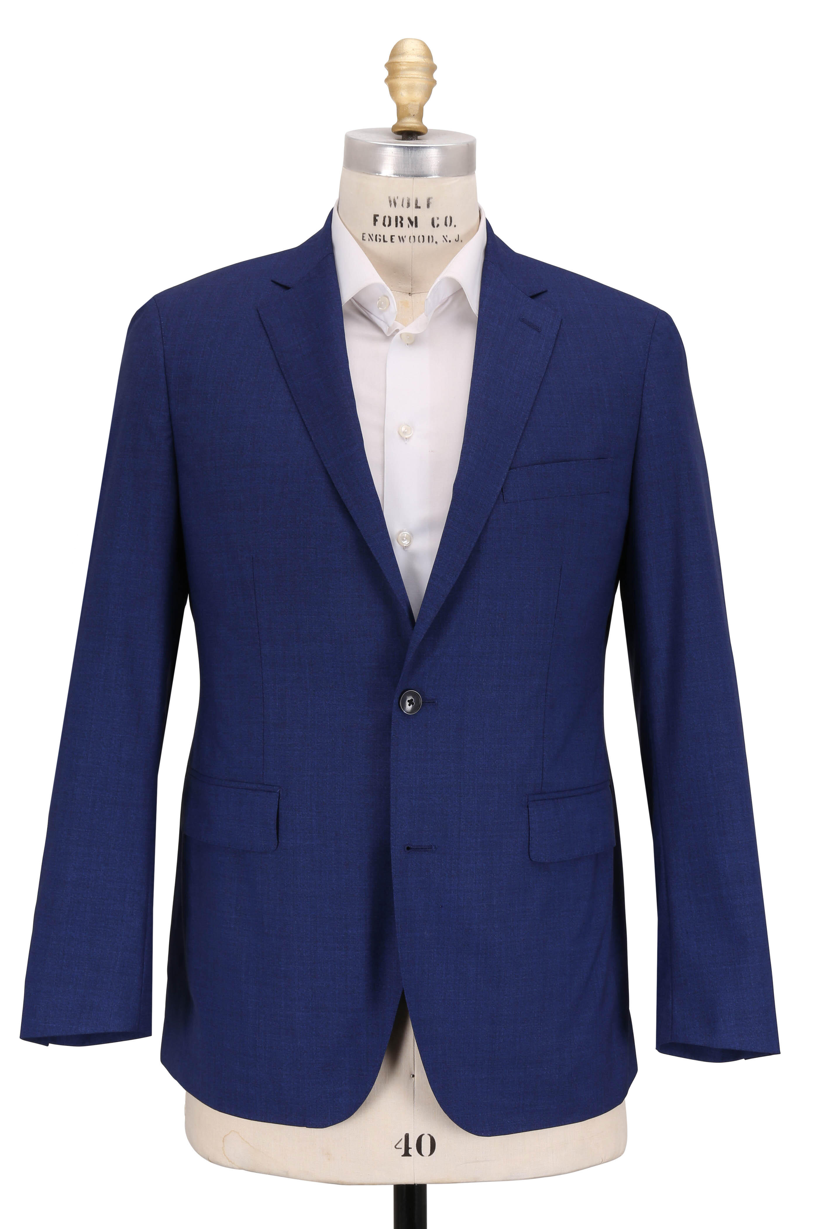 Atelier Munro - Solid Medium Blue Wool Suit | Mitchell Stores