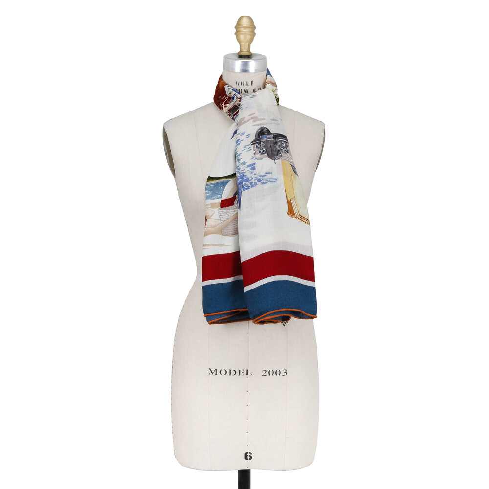 Loro Piana - Multicolor St.Tropez Print Cashmere & Silk Scarf