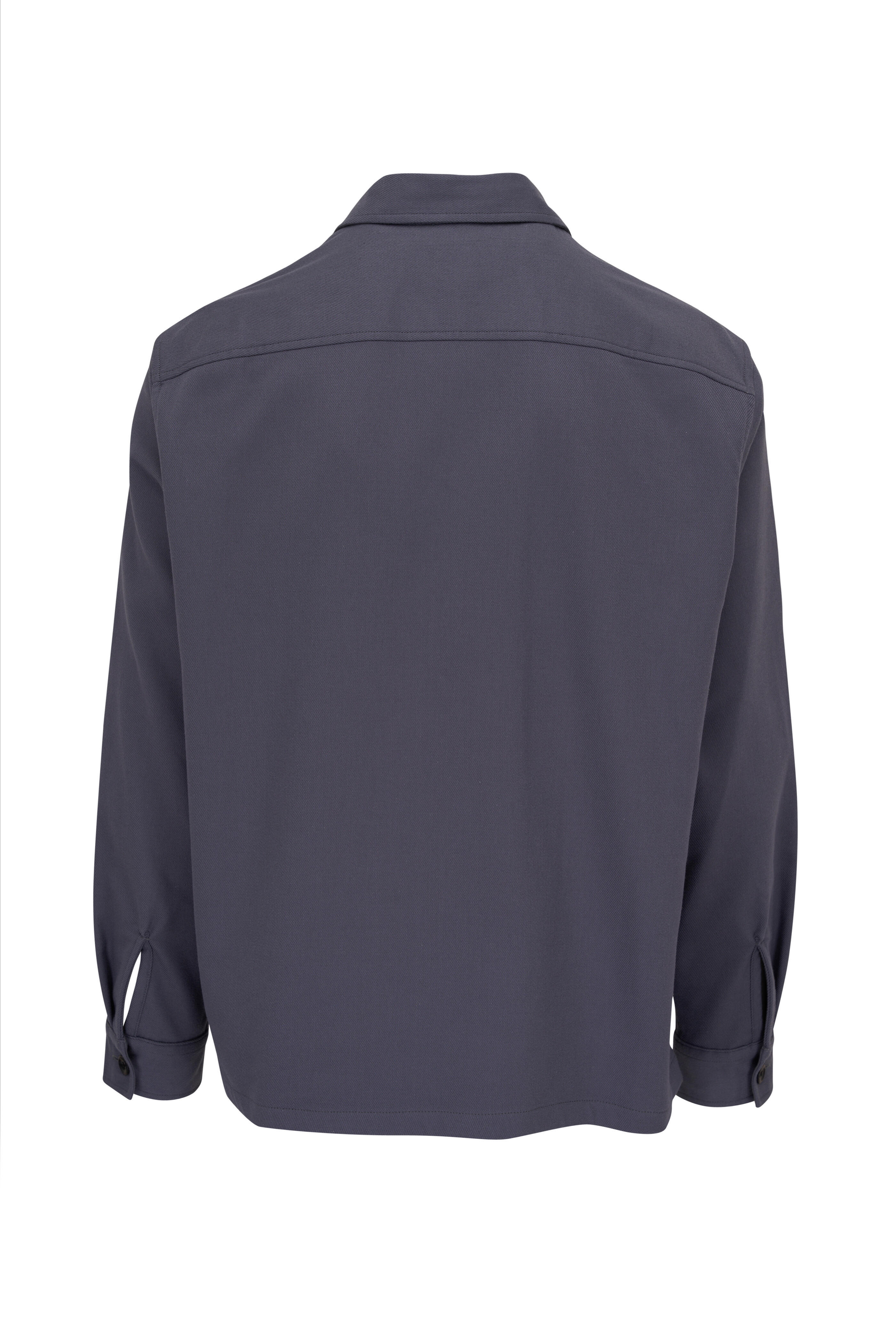 Vince - Blue Double-Face Cotton Blend Shacket | Mitchell Stores