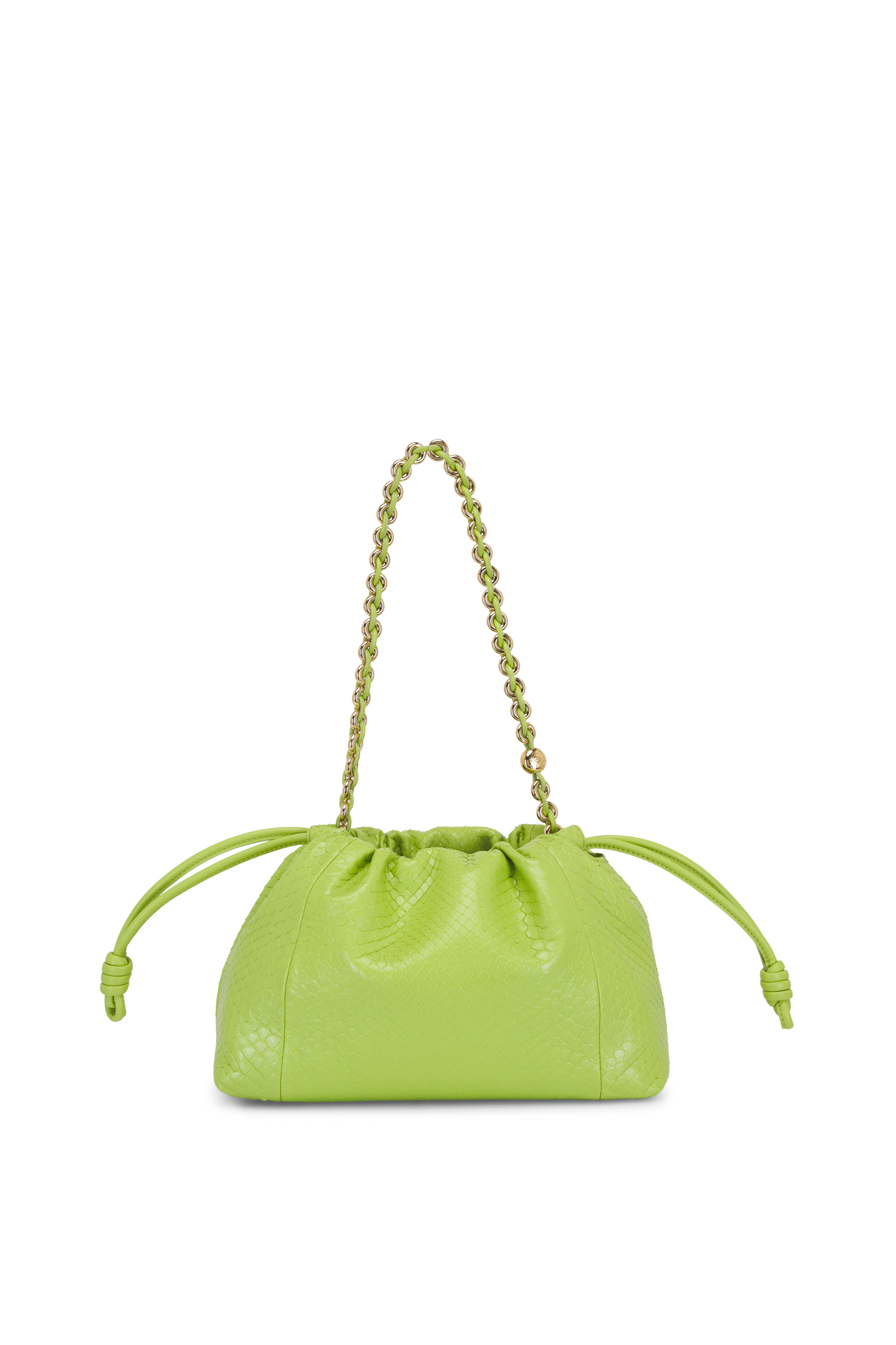 Loewe - Flamenco Green Bean Python Shoulder Bag | Mitchell Loewe - Flamenco Green Bean Python Shoulder Bag | Mitchell