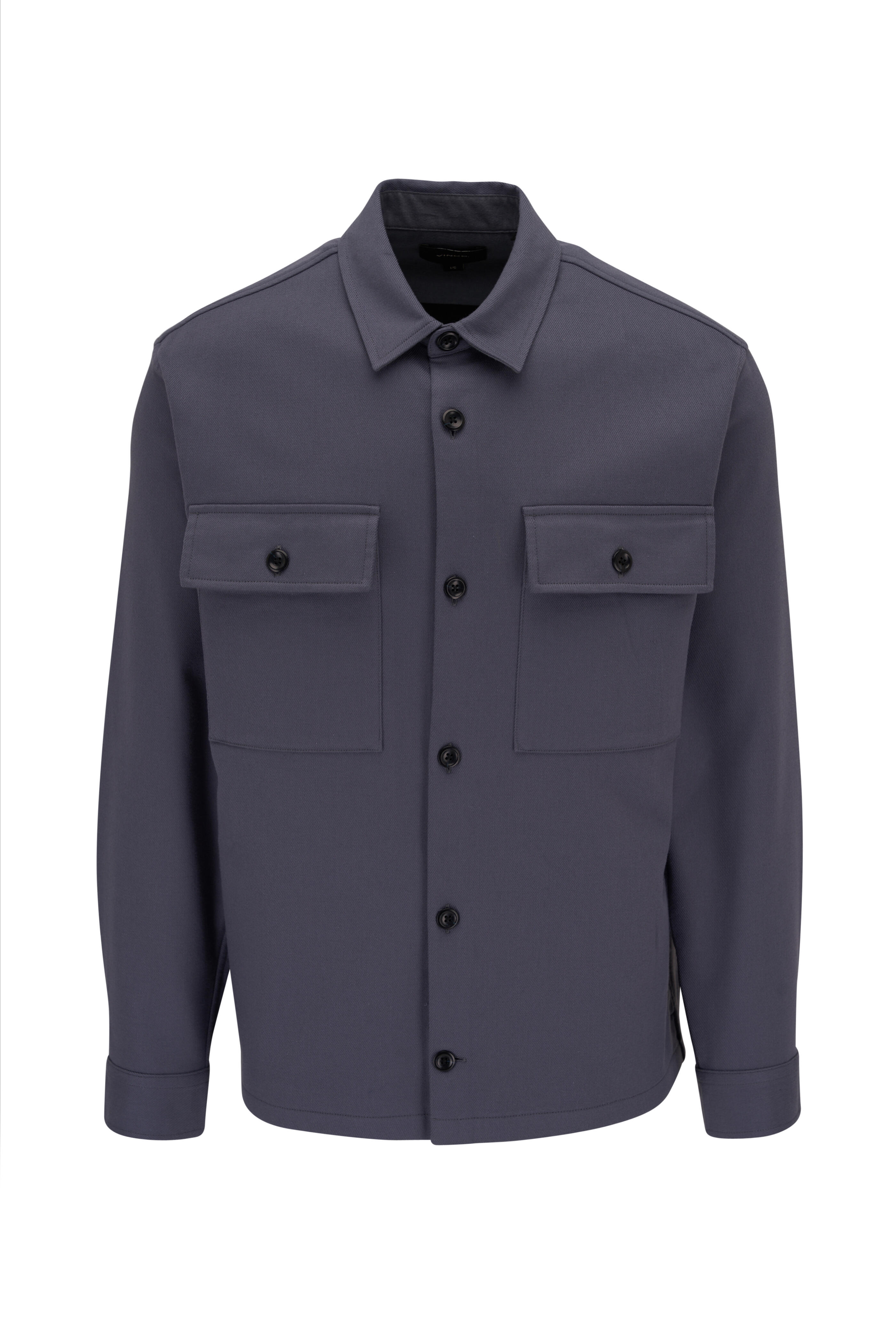 Vince - Blue Double-Face Cotton Blend Shacket | Mitchell Stores