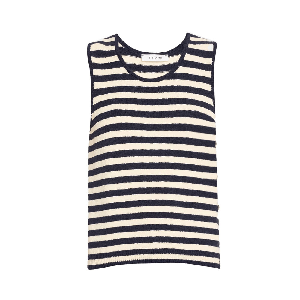 Frame - Mariner Sweater Tank in Navy Multicolor | Mitchell Stores