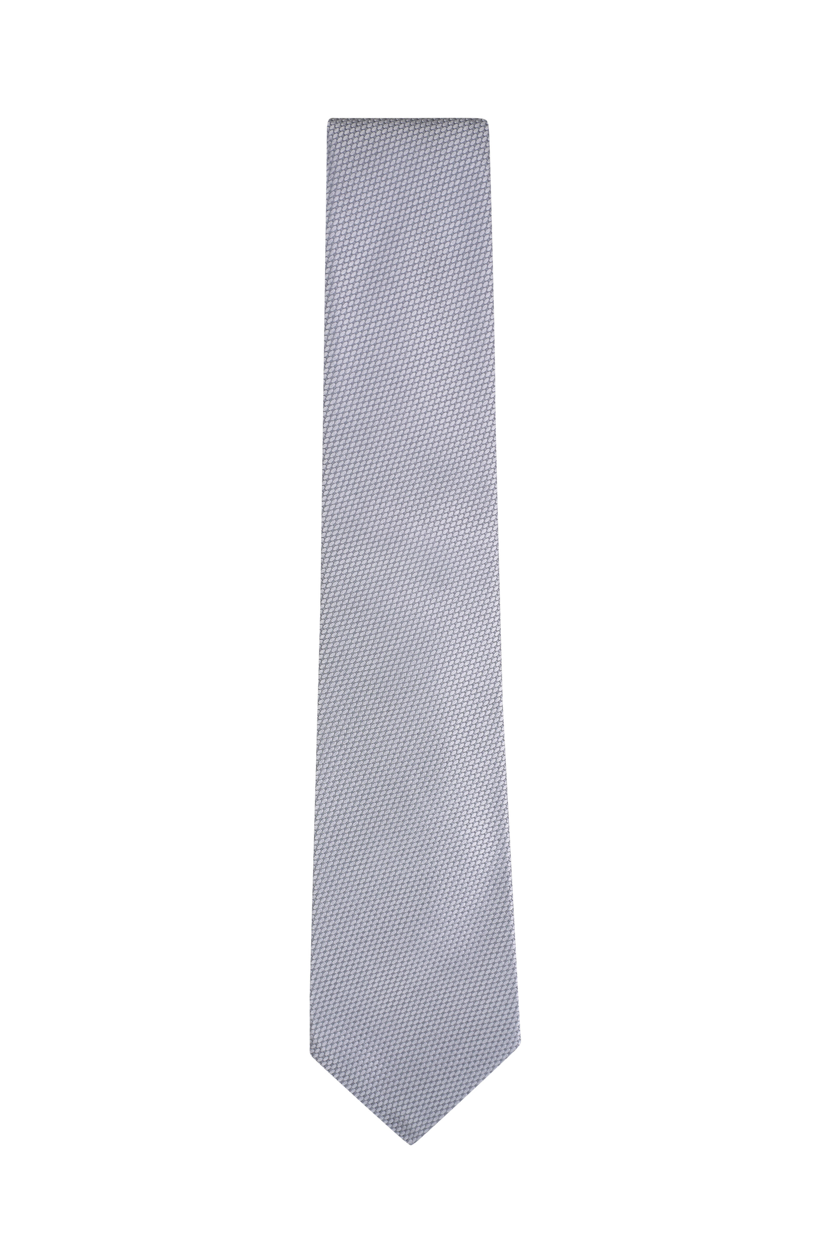Kiton - Light Gray Silk Necktie | Mitchell Stores