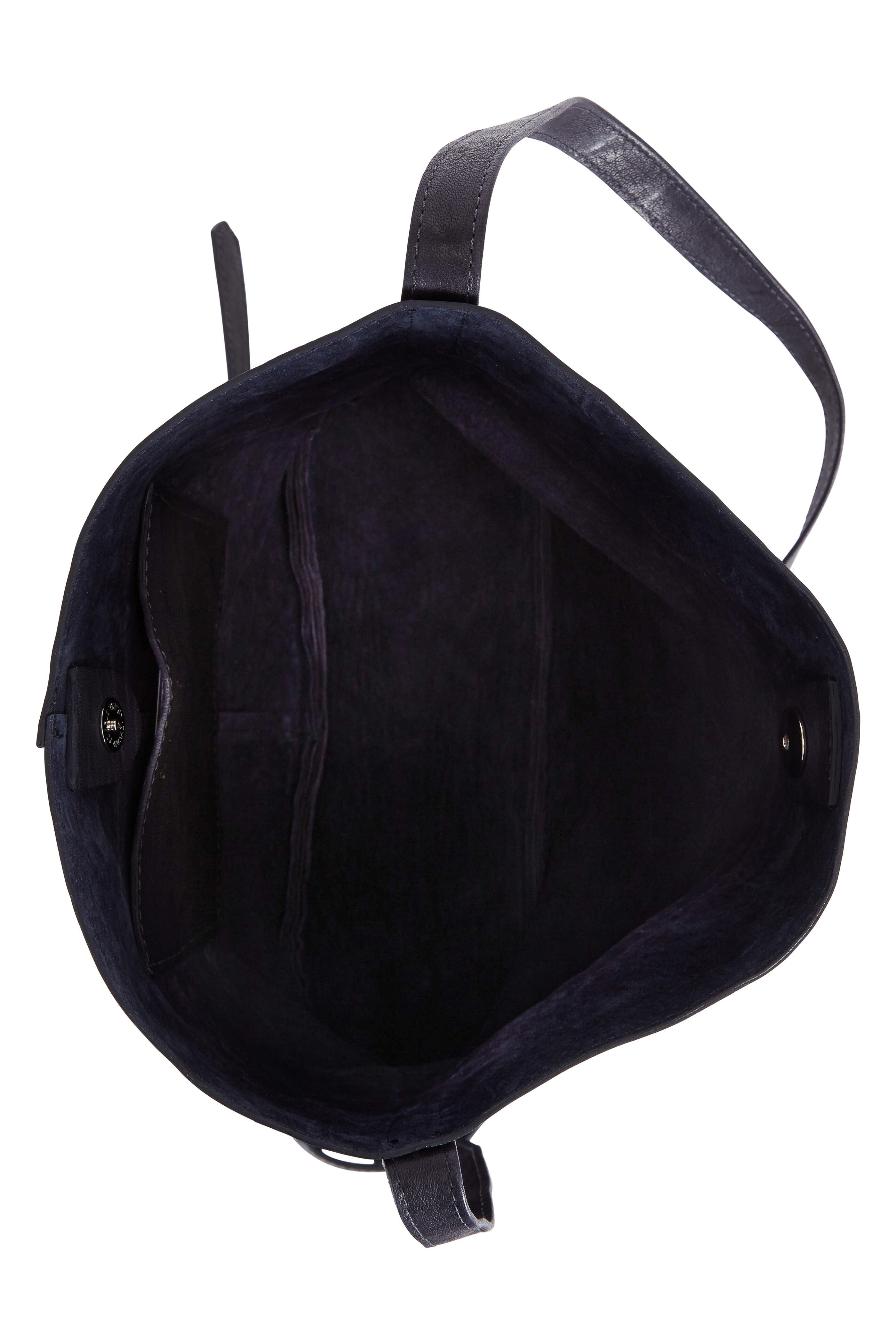 B May Bags - Navy Blue Rumpled Sheepskin Bucket Crossbody