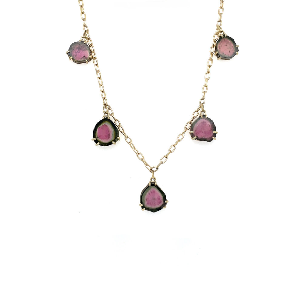 Ellen Hoffman - Watermelon Tourmaline Charm Necklace
