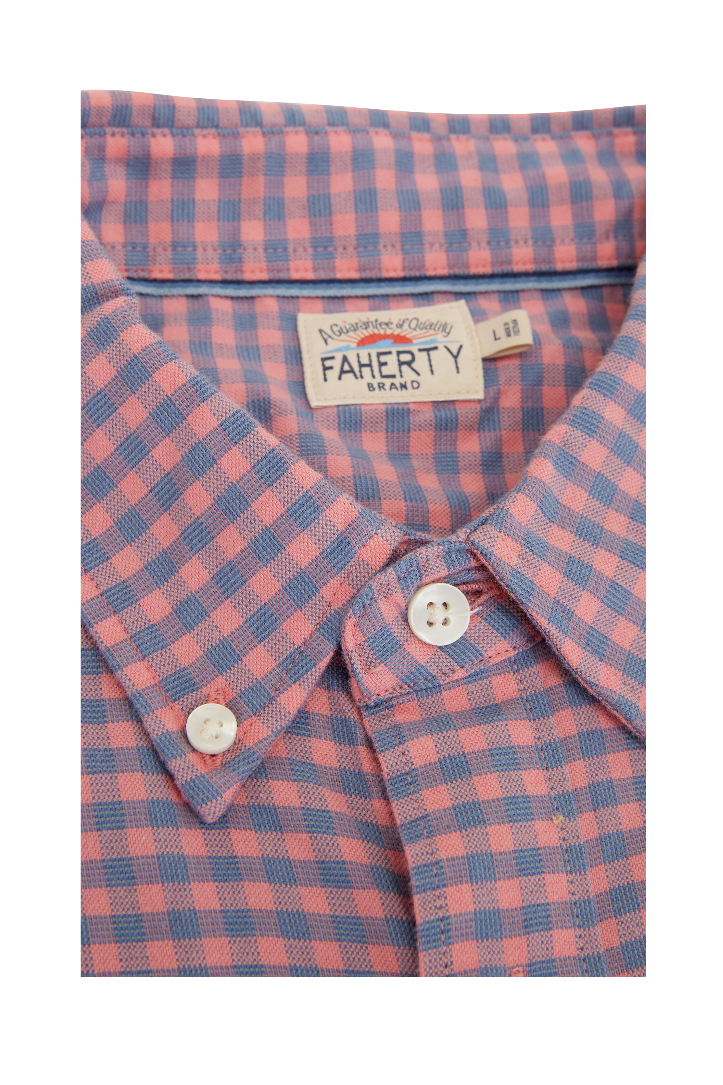 Faherty Brand - Blue Rose Gingham Stretch Oxford Shirt 2.0