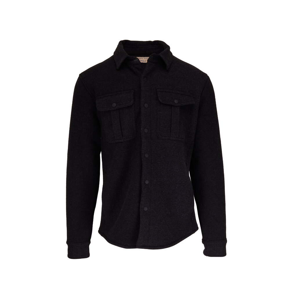 Faherty Brand - CPO Heathered Black Twill High Pile Fleece Shacket